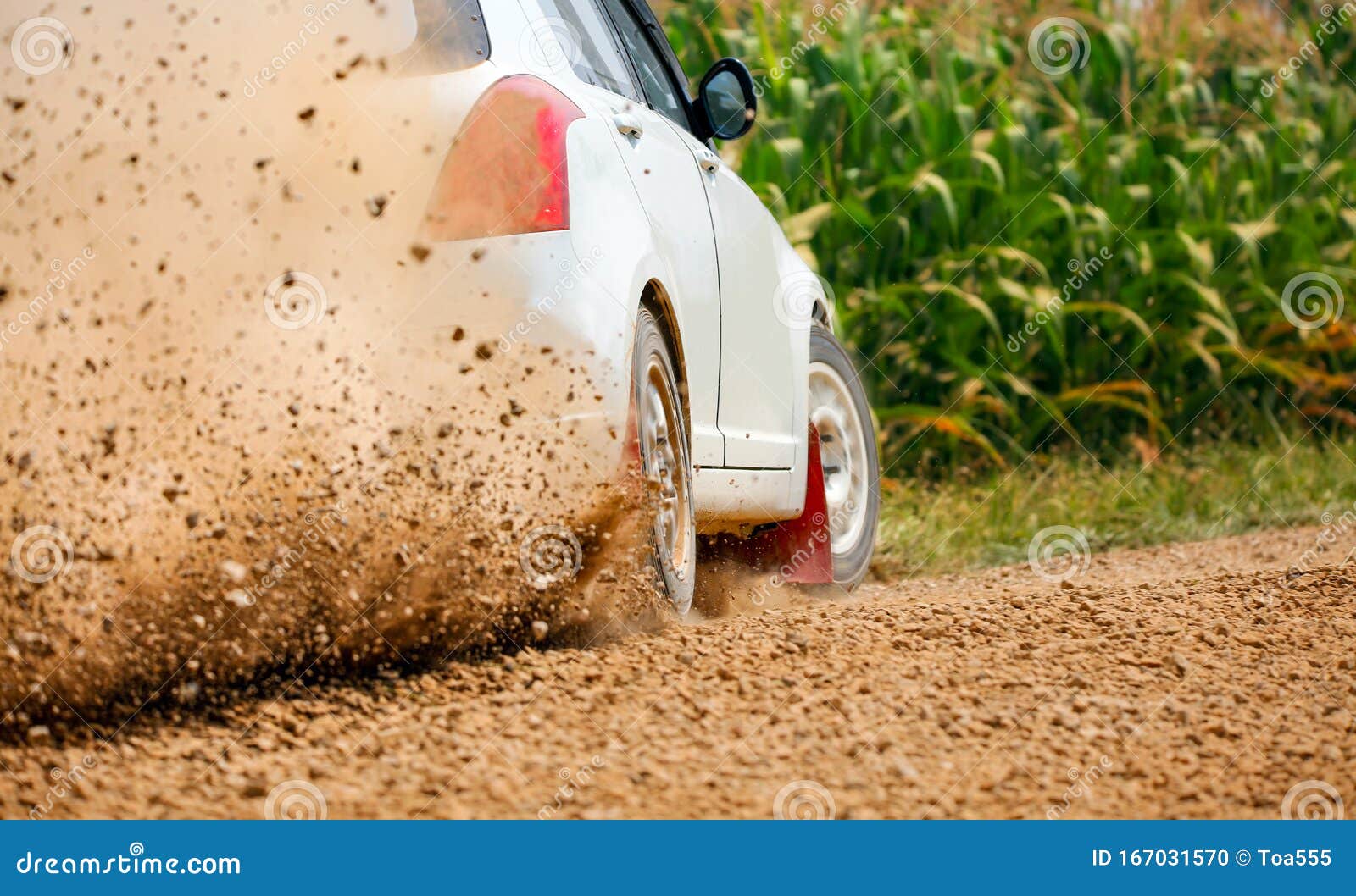 Rally Race Car Drifting on Dirt Track Stock Photo - Image of adventure ...