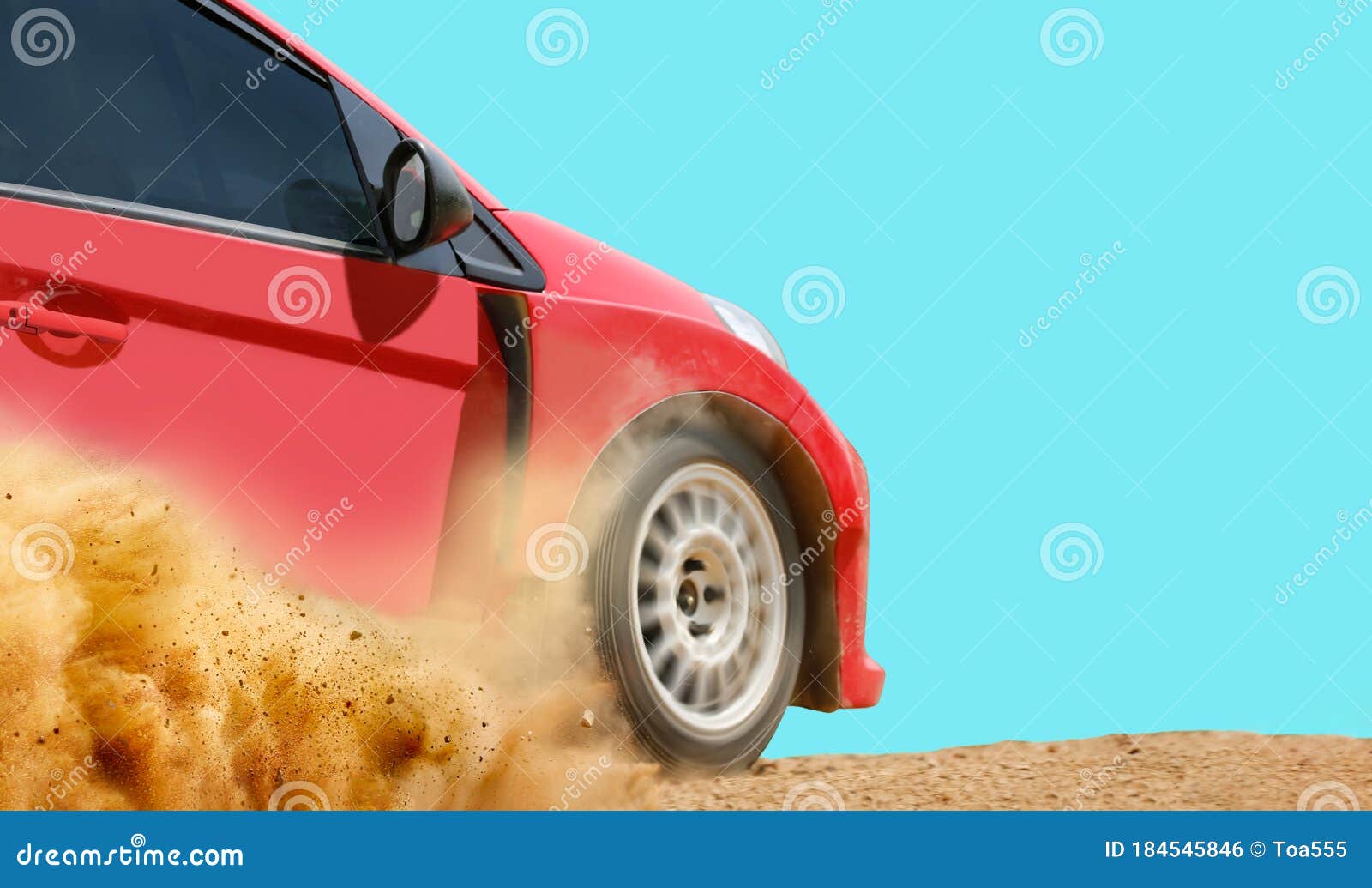 Rally Race Car Drifting on Dirt Track Stock Photo - Image of desert ...