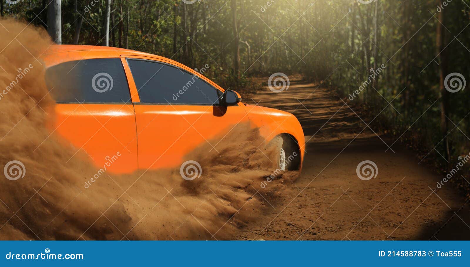 Rally Race Car Drifting on Dirt Track Stock Image - Image of action ...
