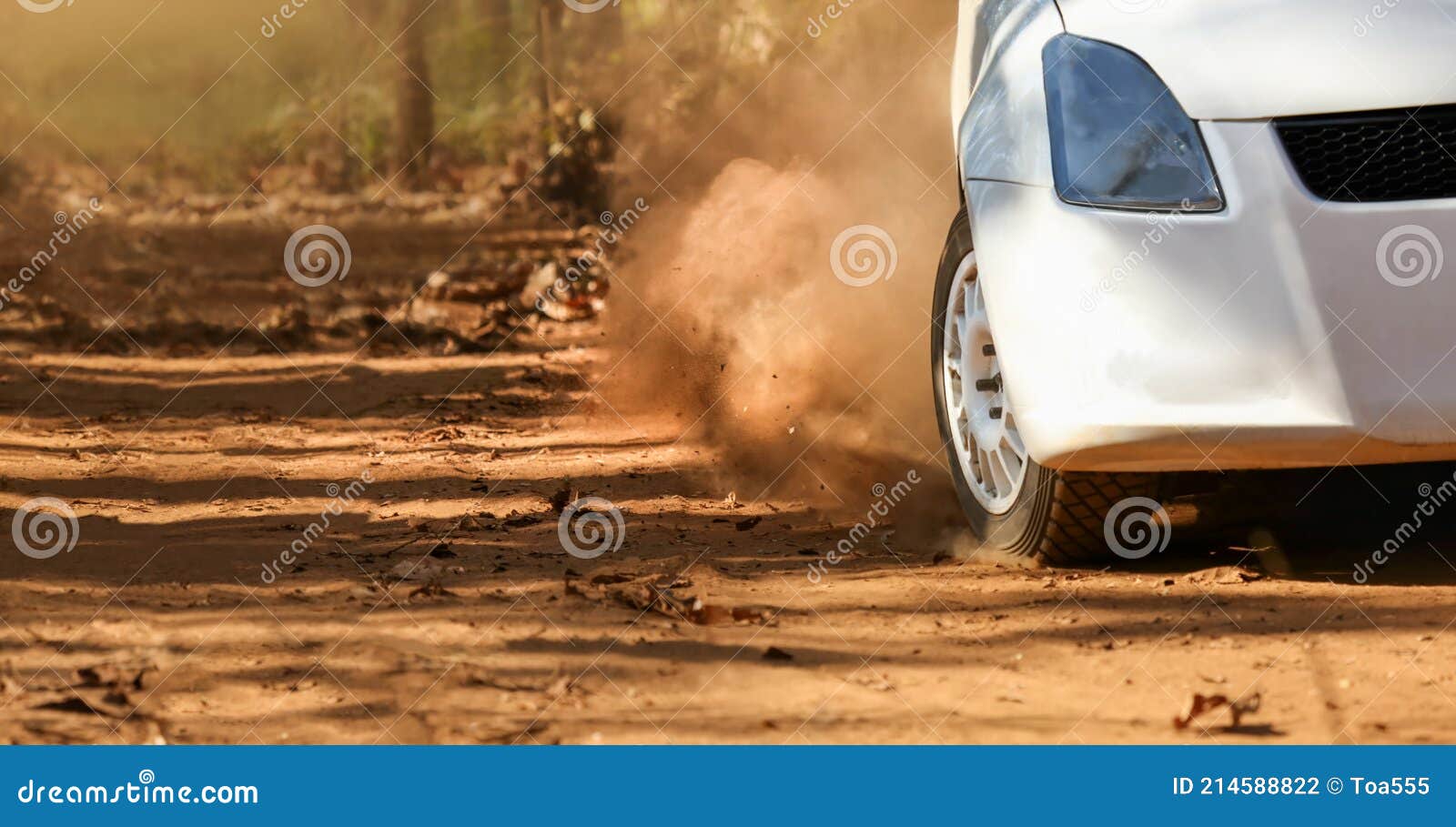 Rally Race Car Drifting on Dirt Track Stock Photo - Image of racer ...
