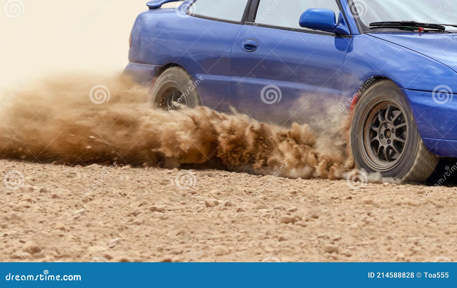 Rally Race Car Drifting on Dirt Track Stock Photo - Image of powerful ...