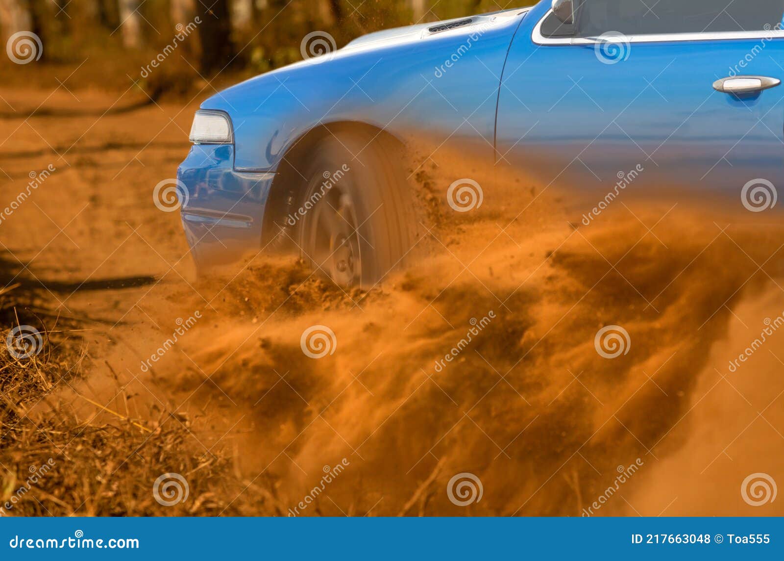 Rally Race Car Drifting on Dirt Track Stock Photo - Image of extreme ...