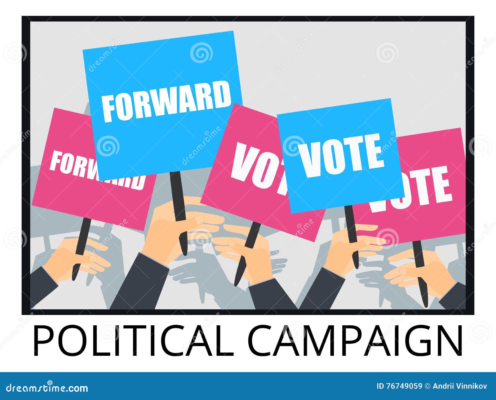 Poster With Voters Hands For American Elections, Vector Illustration ...