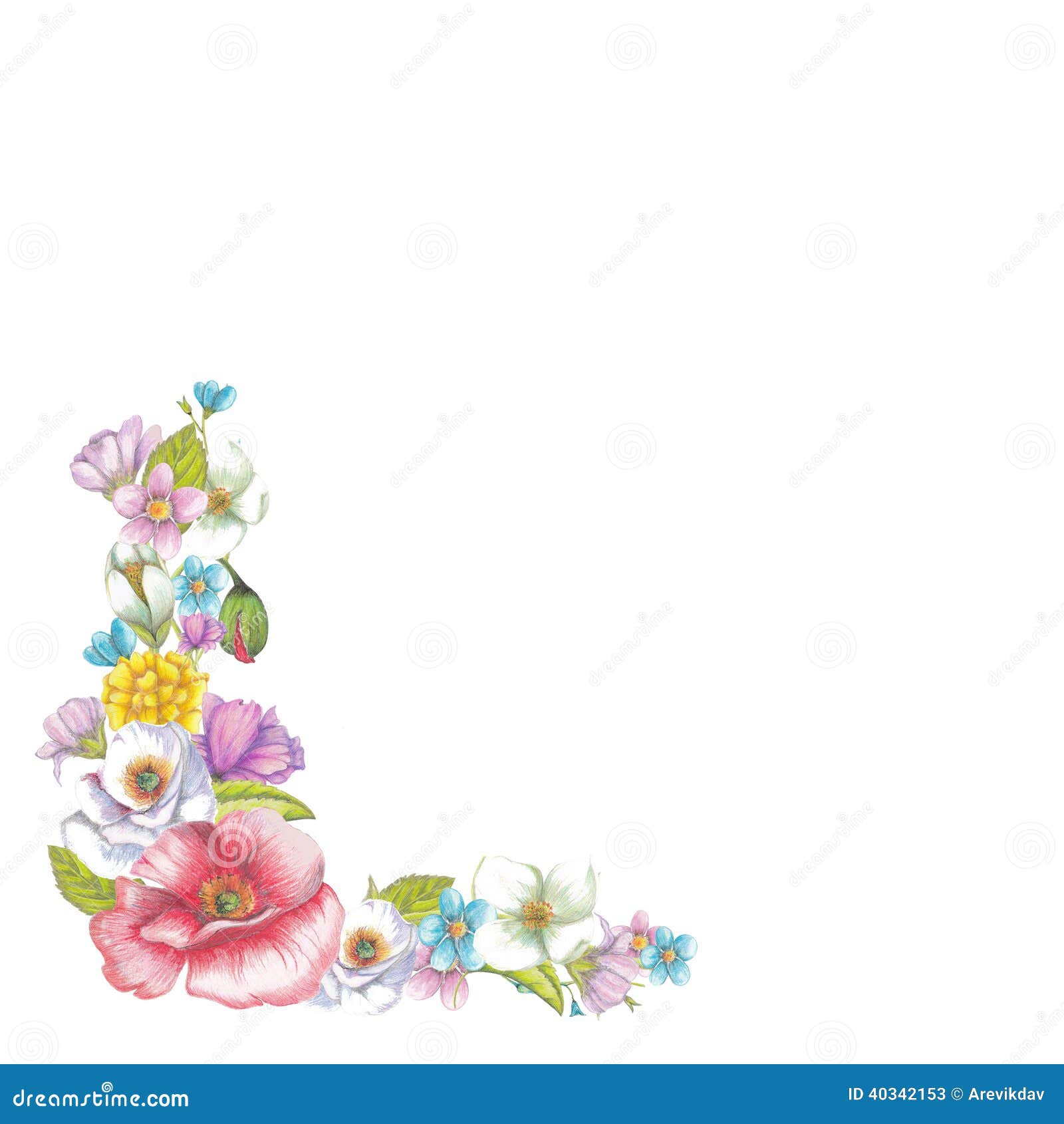 Ram av blommor stock illustrationer. Illustration av tecknat - 40342153
