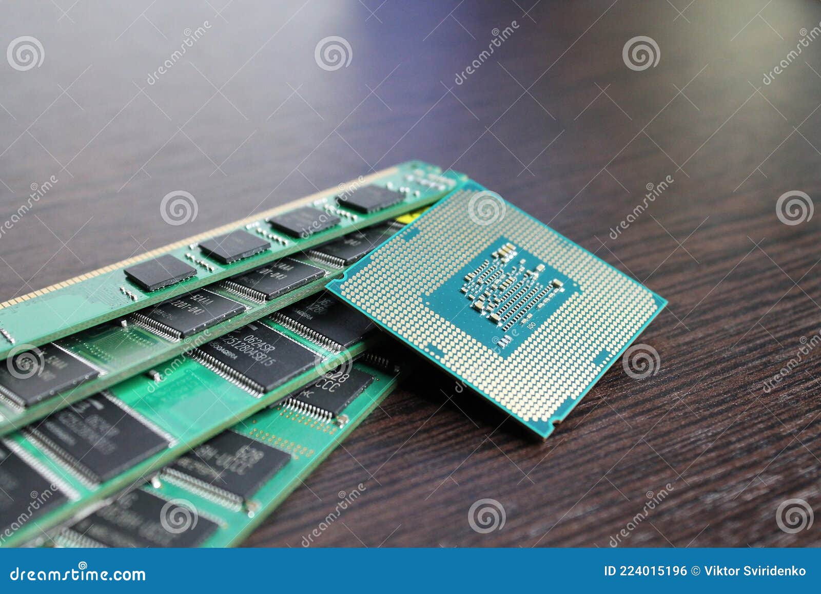 The RAM is Beautifully Folded and the Processor Contacts Up Stock Photo ...