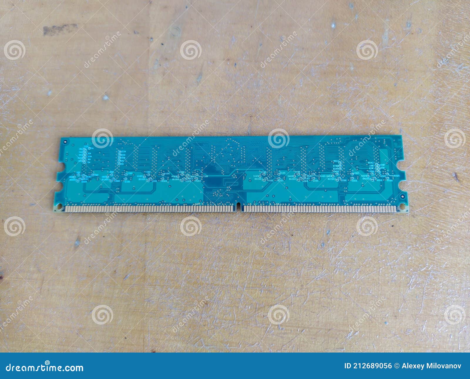 RAM board on wooden table stock photo. Image of computer - 212689056