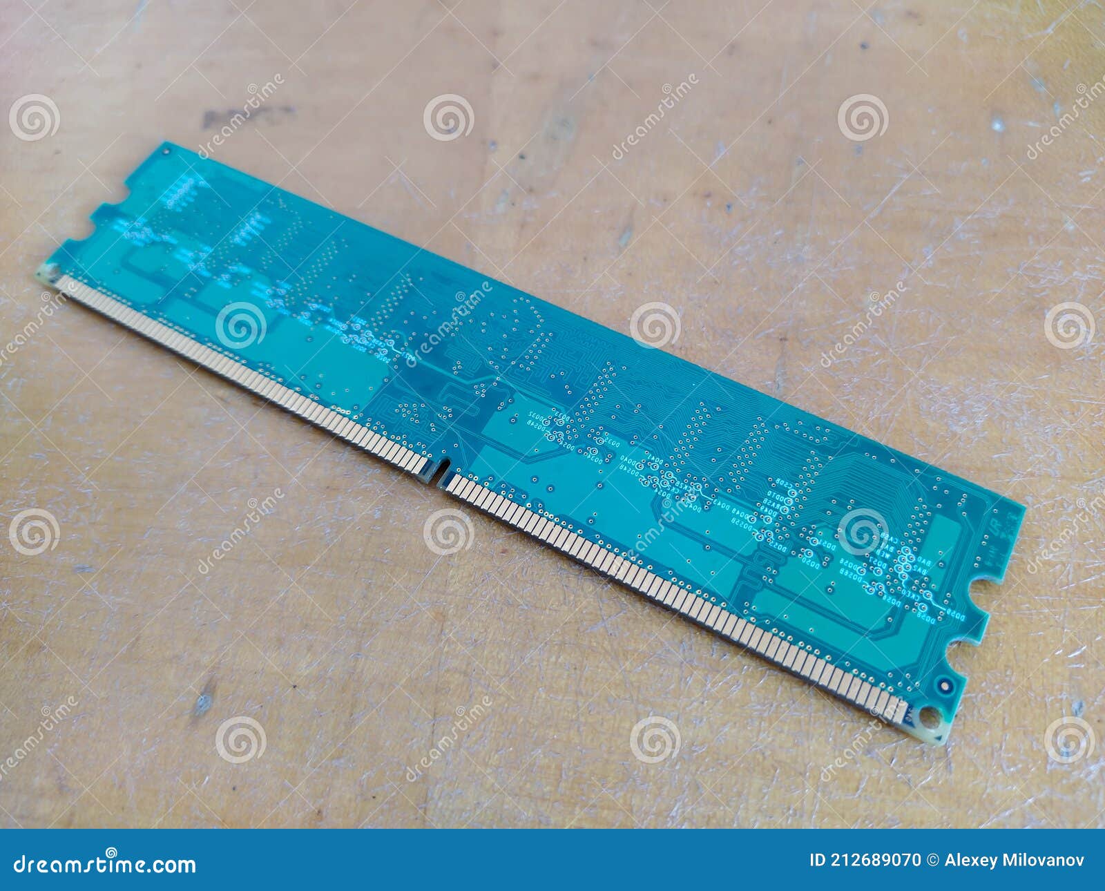 RAM board on wooden table stock photo. Image of background - 212689070