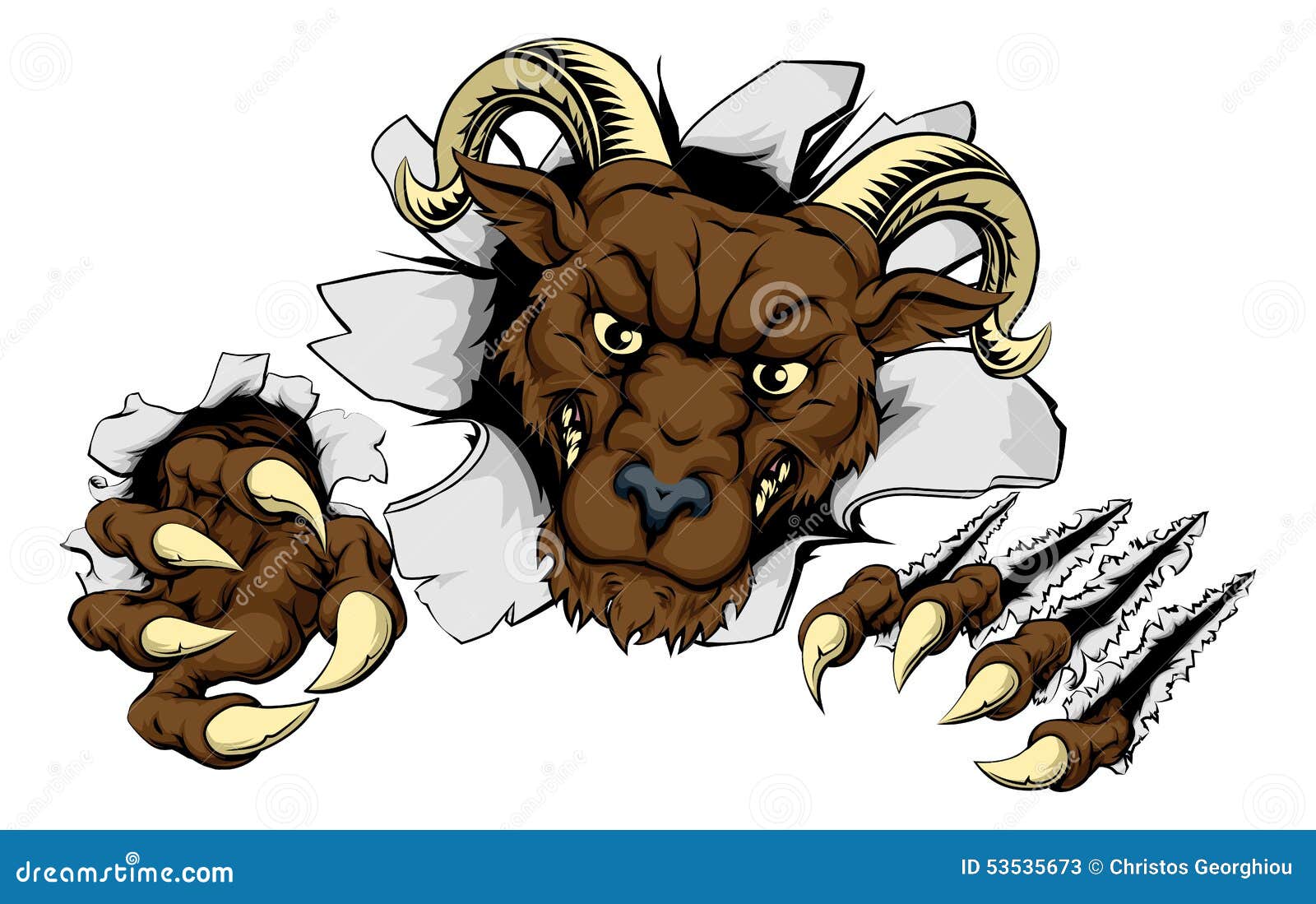Ram break out stock vector. Illustration of ripping, claws - 53535673