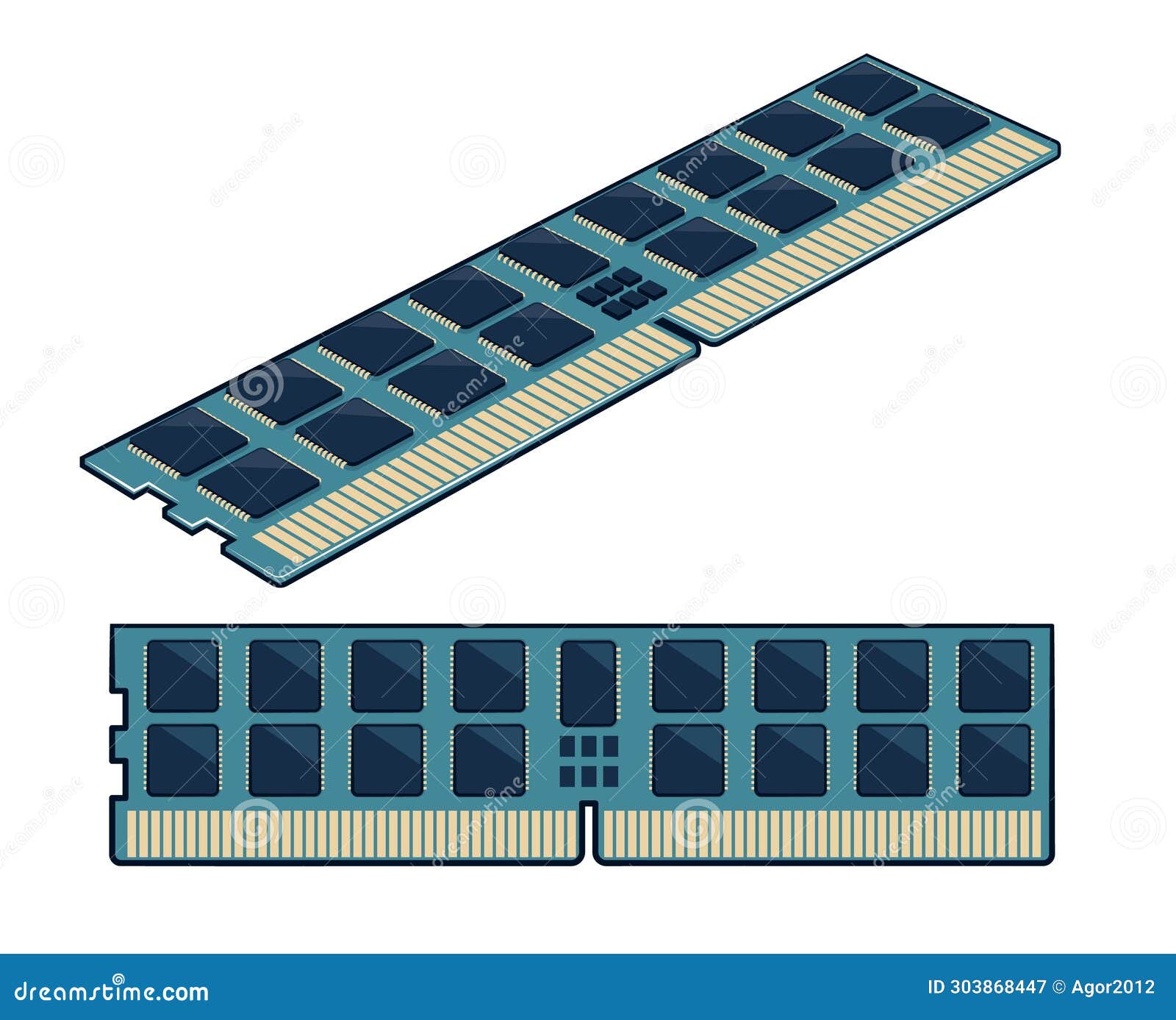 RAM Card - Hardware for Computer Stock Vector - Illustration of ...
