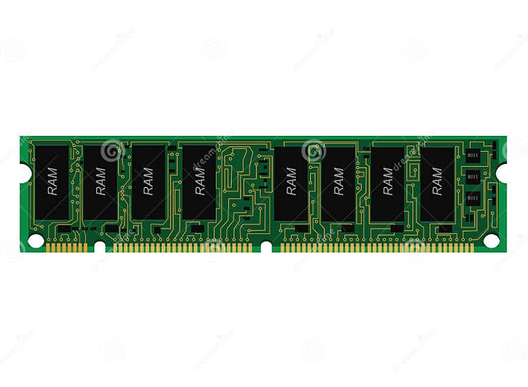 RAM circuit board,PCB stock illustration. Illustration of processor ...