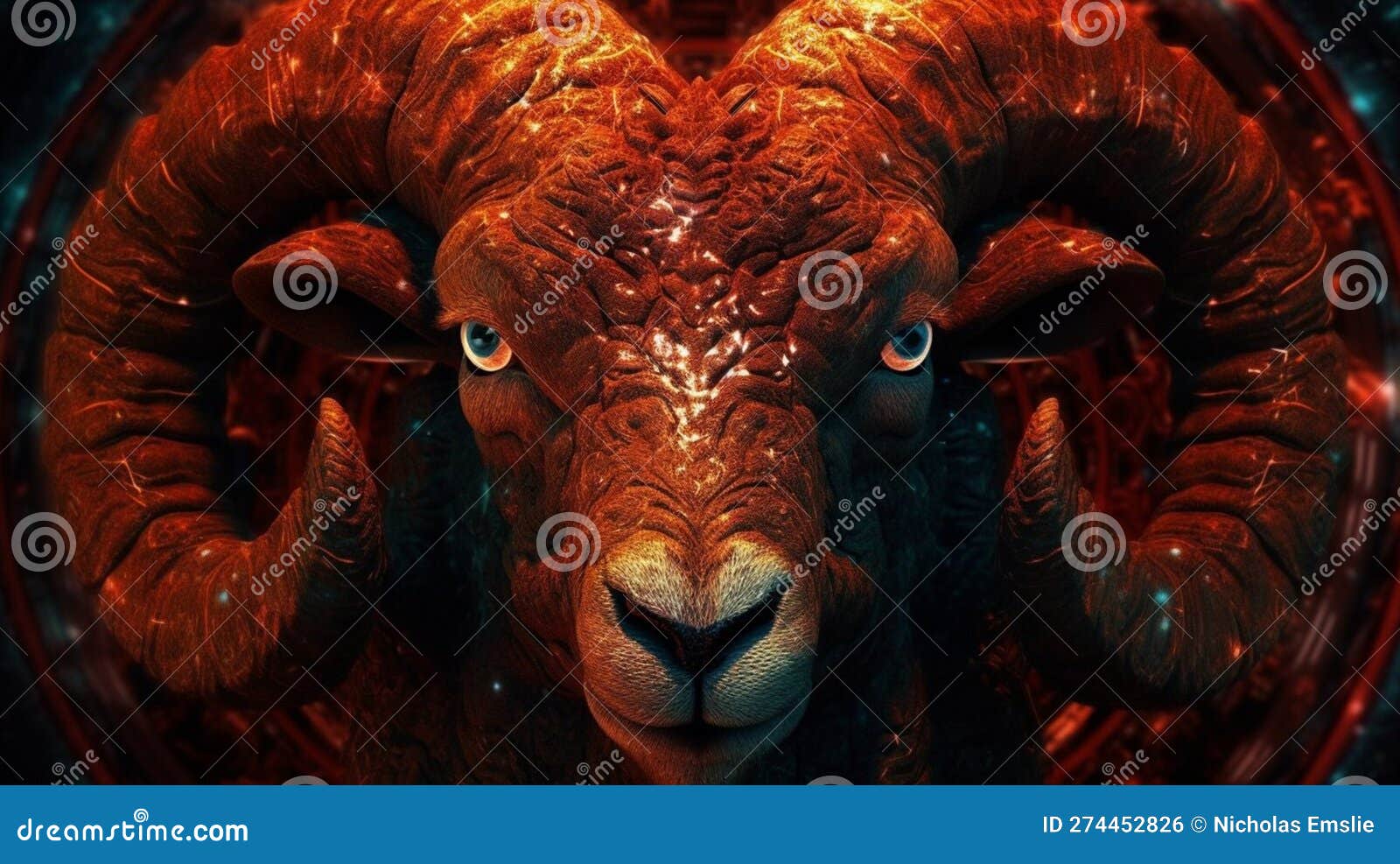 Ram close up ai generated stock illustration. Illustration of animal ...