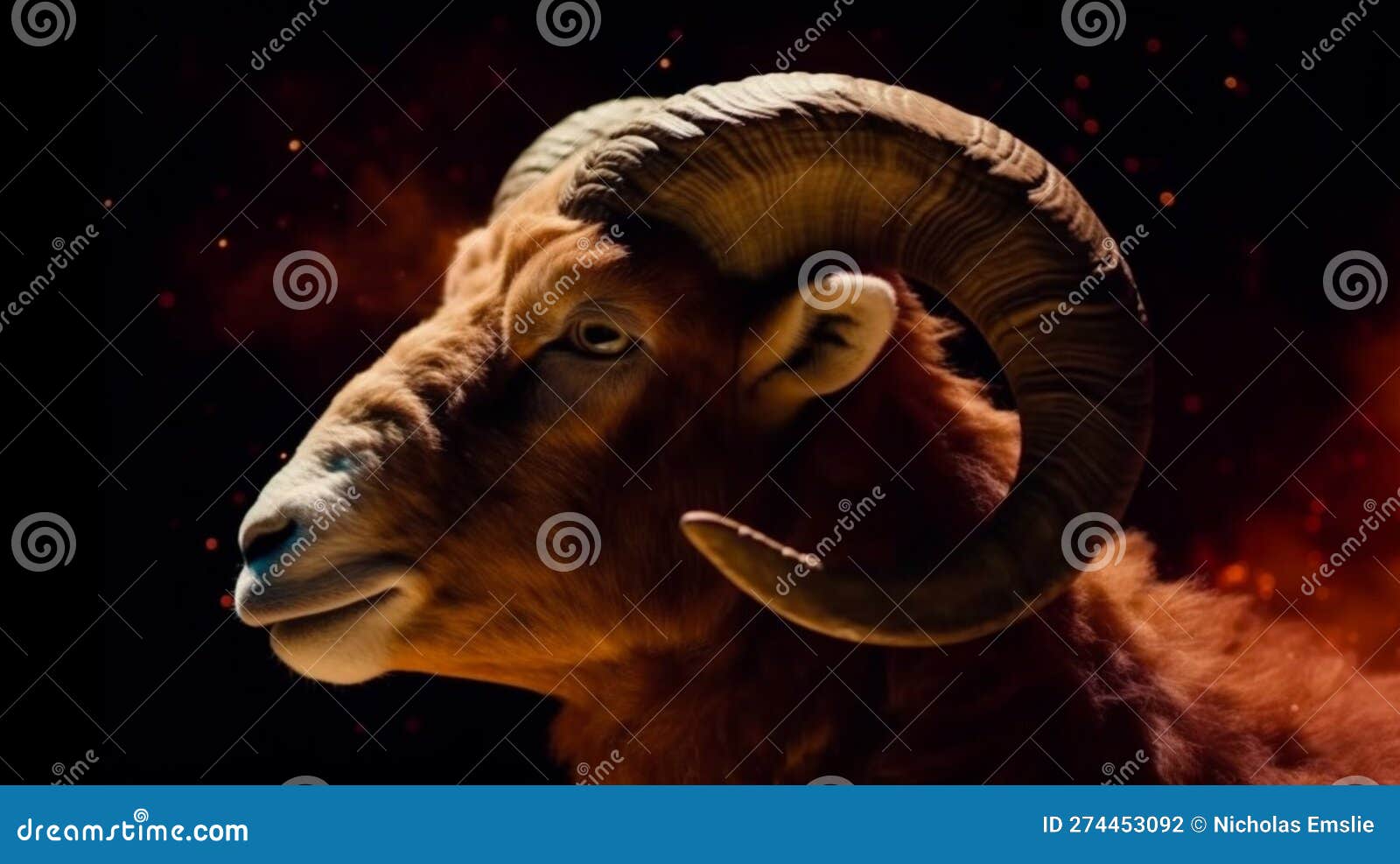 Ram close up ai generated stock illustration. Illustration of wild ...