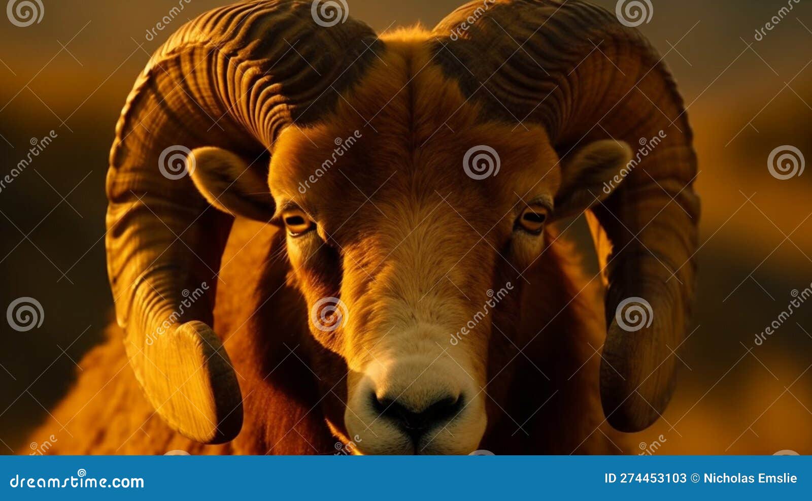 Ram close up ai generated stock illustration. Illustration of mountain ...