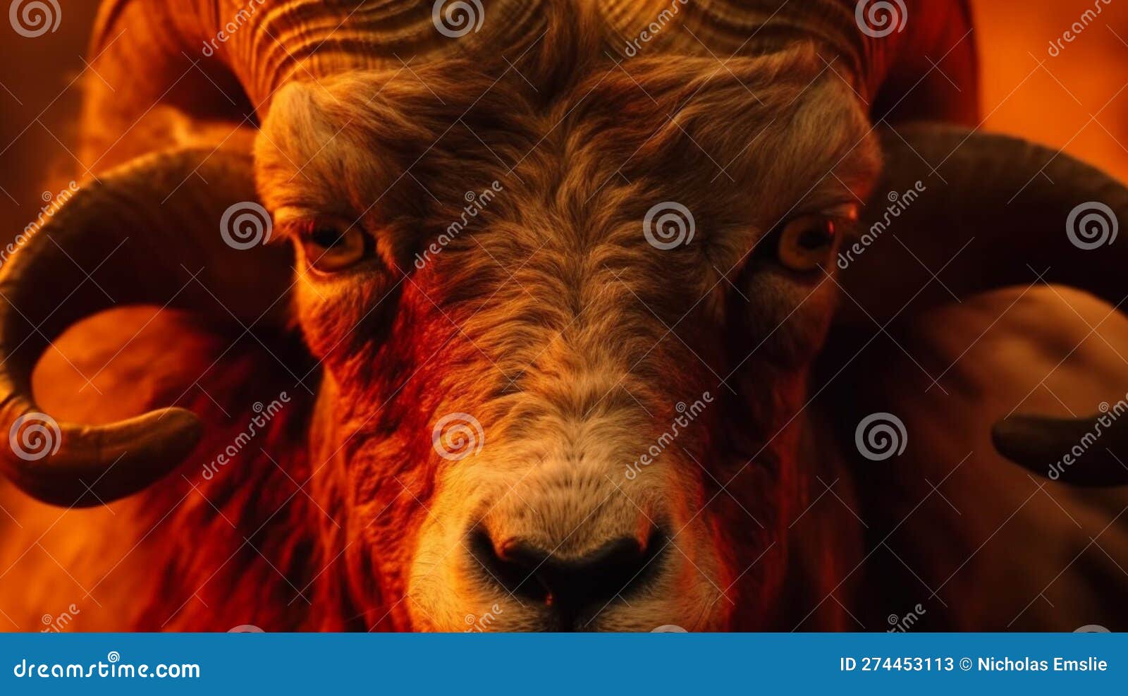 Ram close up ai generated stock illustration. Illustration of wild ...