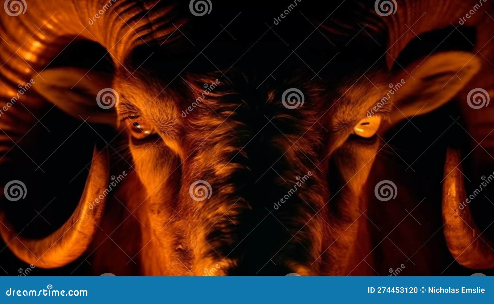 Ram close up ai generated stock illustration. Illustration of close ...