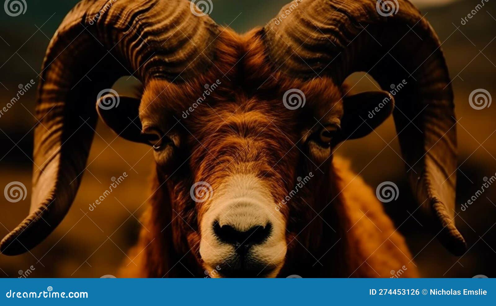 Ram close up ai generated stock illustration. Illustration of animal ...