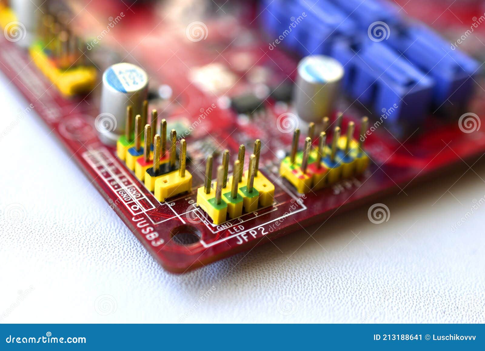 RAM and Connectors on the Computer S Motherboard Stock Image - Image of ...