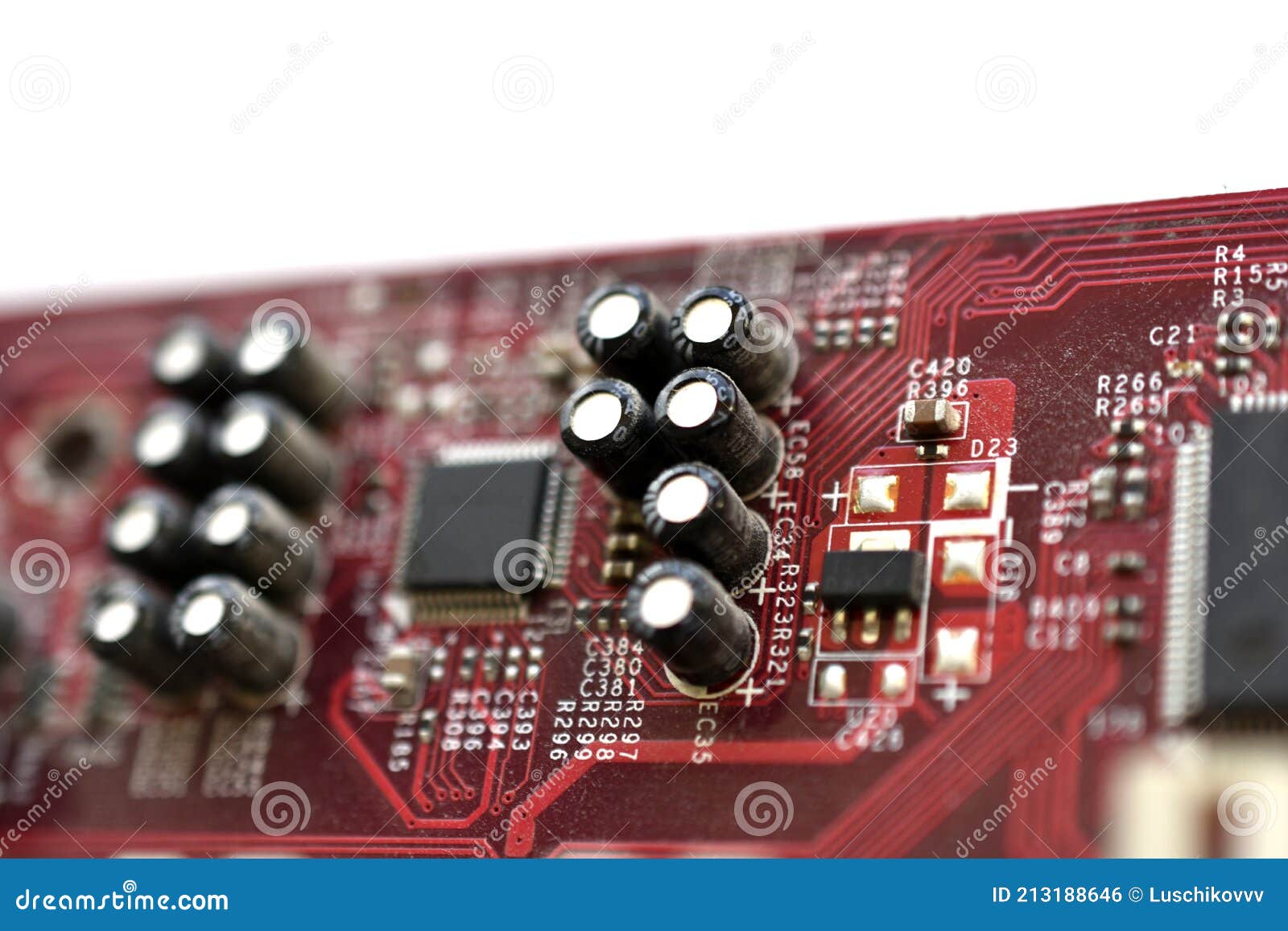 RAM and Connectors on the Computer S Motherboard Stock Photo - Image of ...