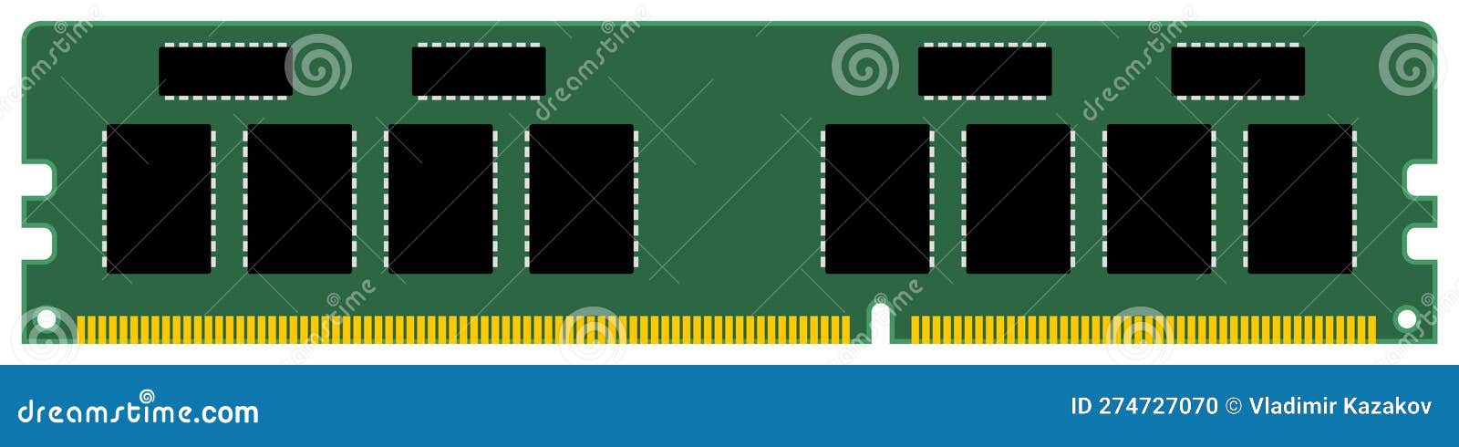 RAM for Desktop Computer, Memory Stick Isolated on White Background ...