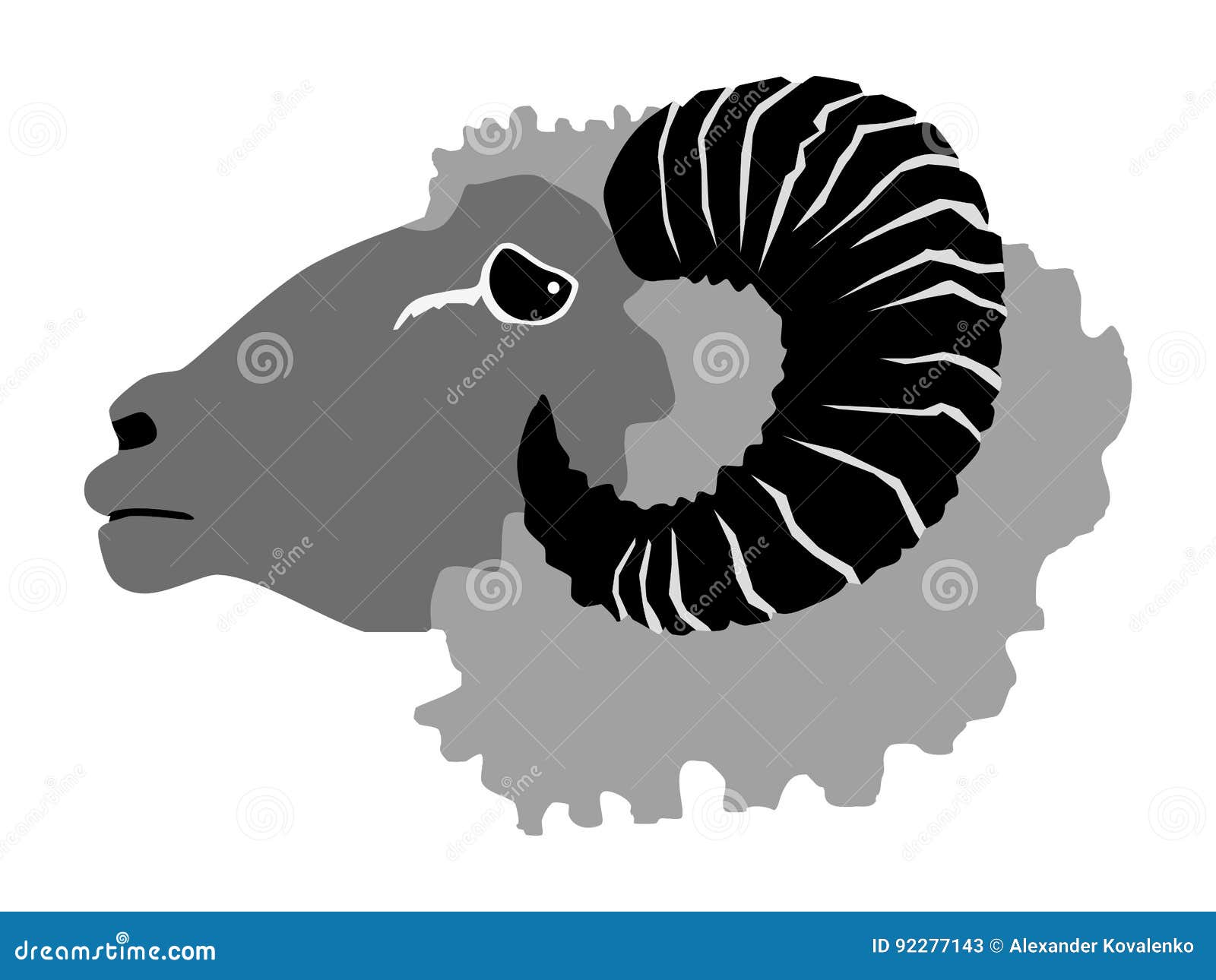 Ram, domestic animal stock illustration. Illustration of sheep - 92277143