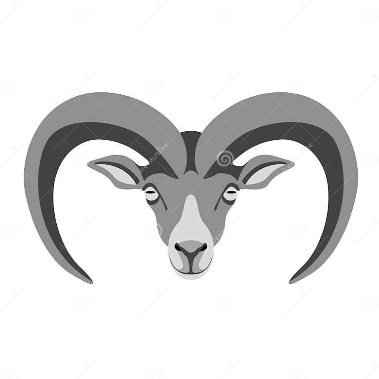 Ram Face ,vector Illustration ,front View Stock Vector - Illustration ...