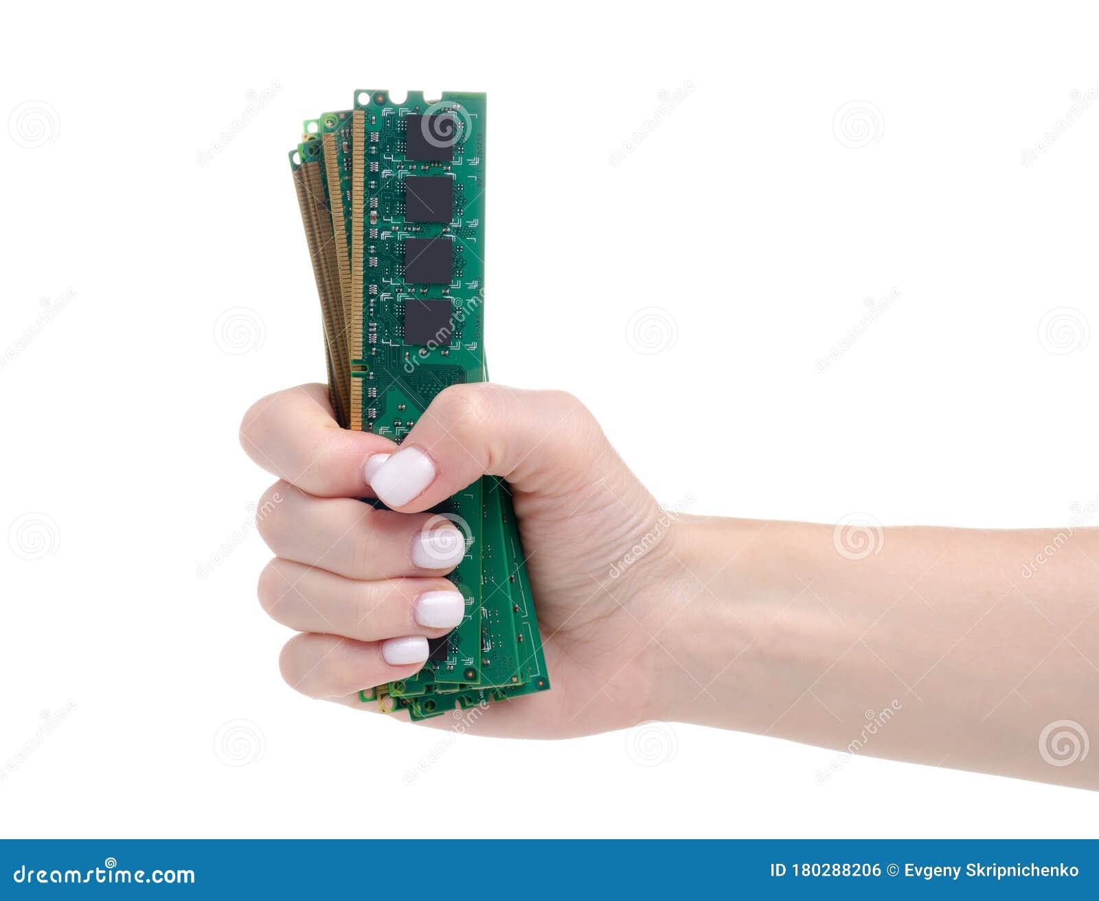 RAM in hand stock photo. Image of circuit, high, green - 180288206