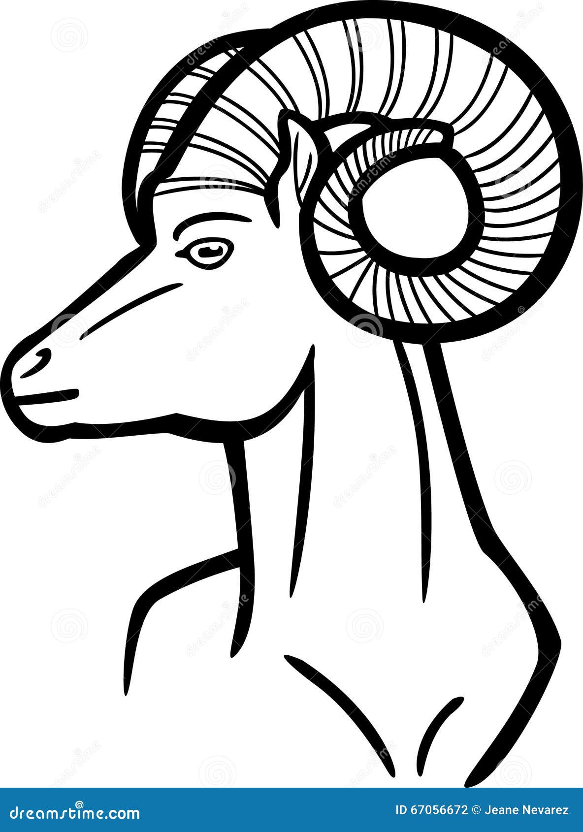 Ram Head ilustração do vetor. Ilustração de vetor, linha - 67056672