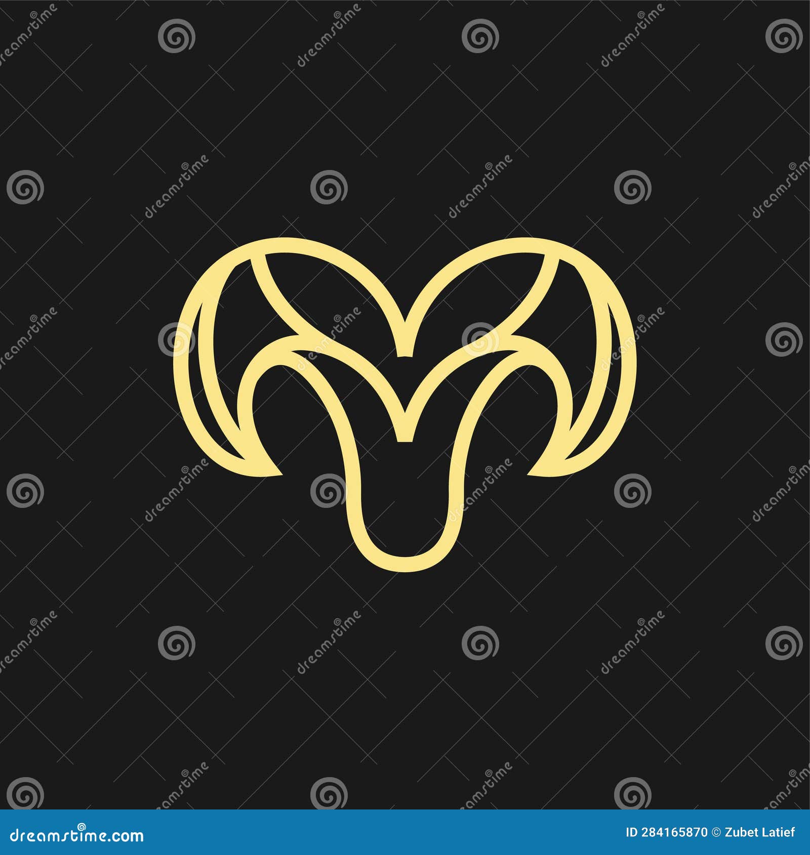 Ram Head Simple Line Creative Logo Design Stock Vector - Illustration ...