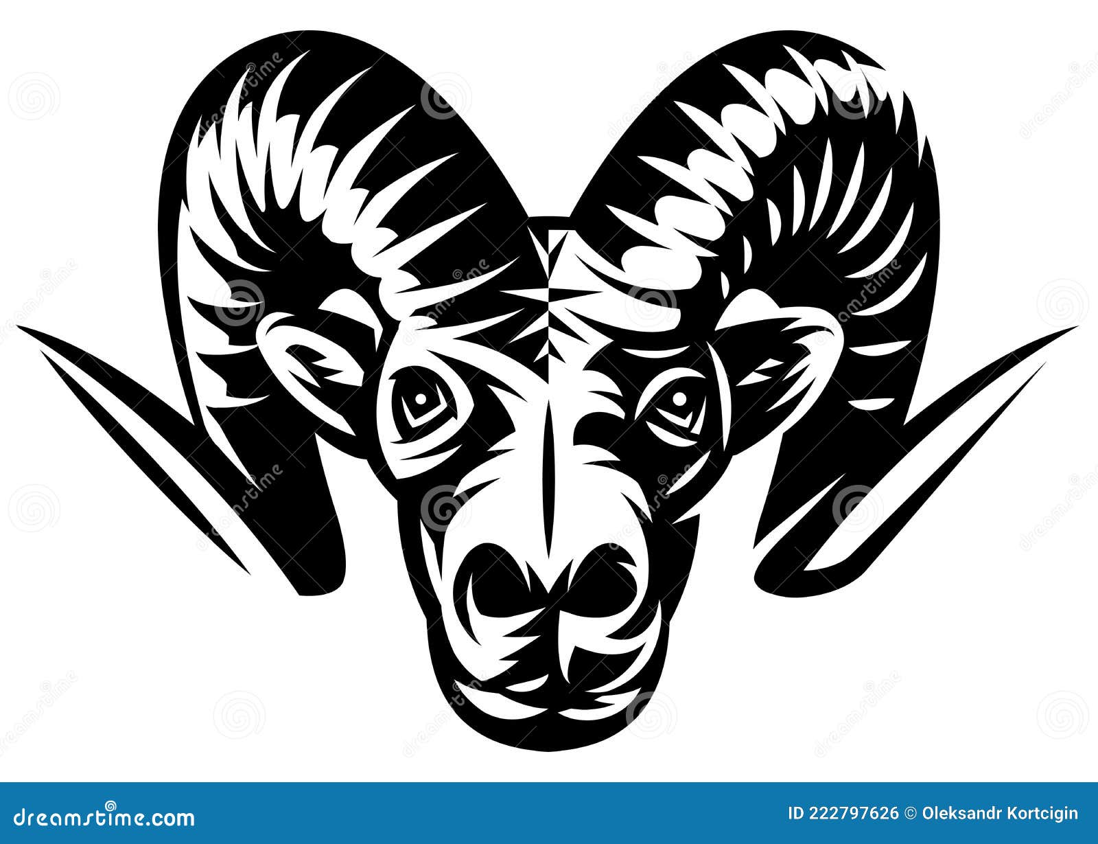 Ram Head. Template for Design Stock Vector - Illustration of logo ...