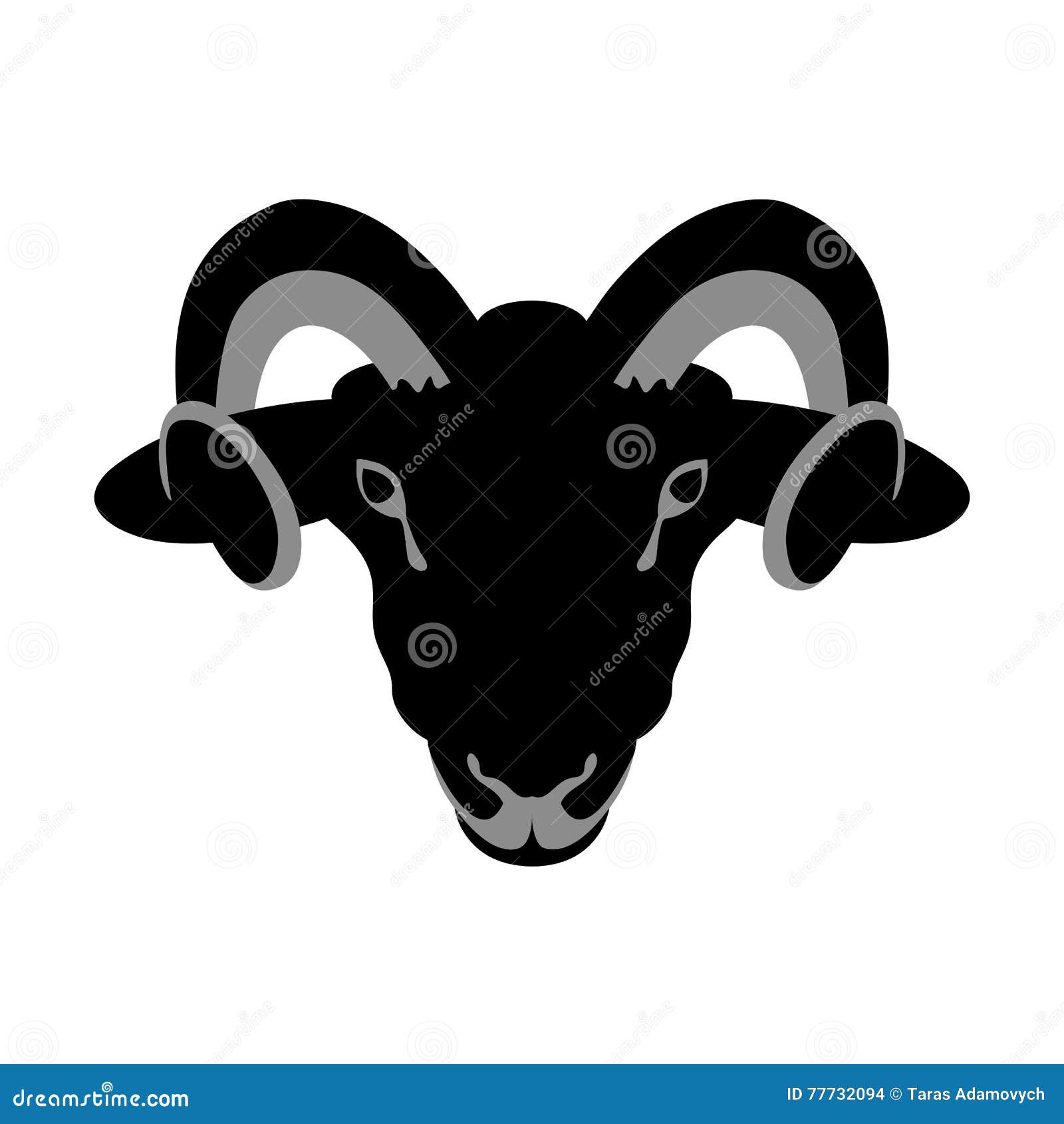 Ram Head Vector Illustration Style Flat Stock Vector - Illustration of ...