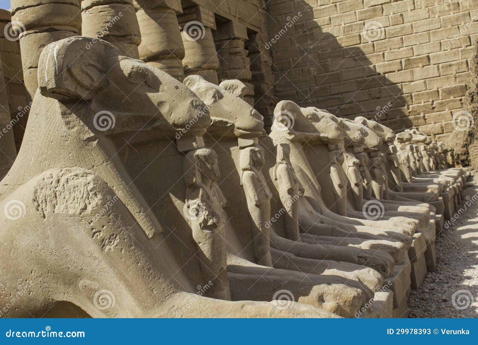 Sphinxes at Karnak Temple. Luxor Stock Image - Image of head, egypt ...