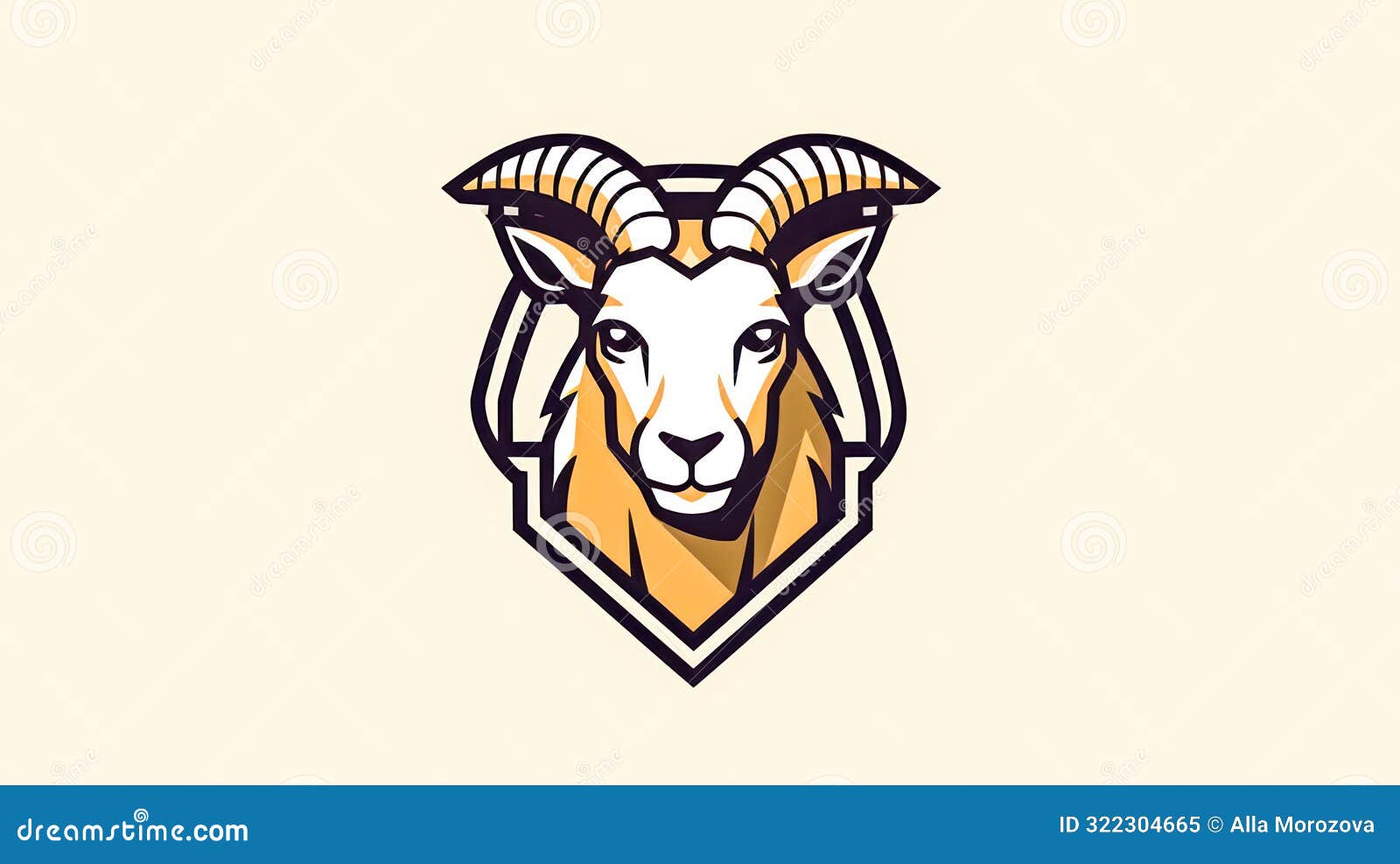 A Ram with Horns is the Main Focus of the Image Stock Illustration ...