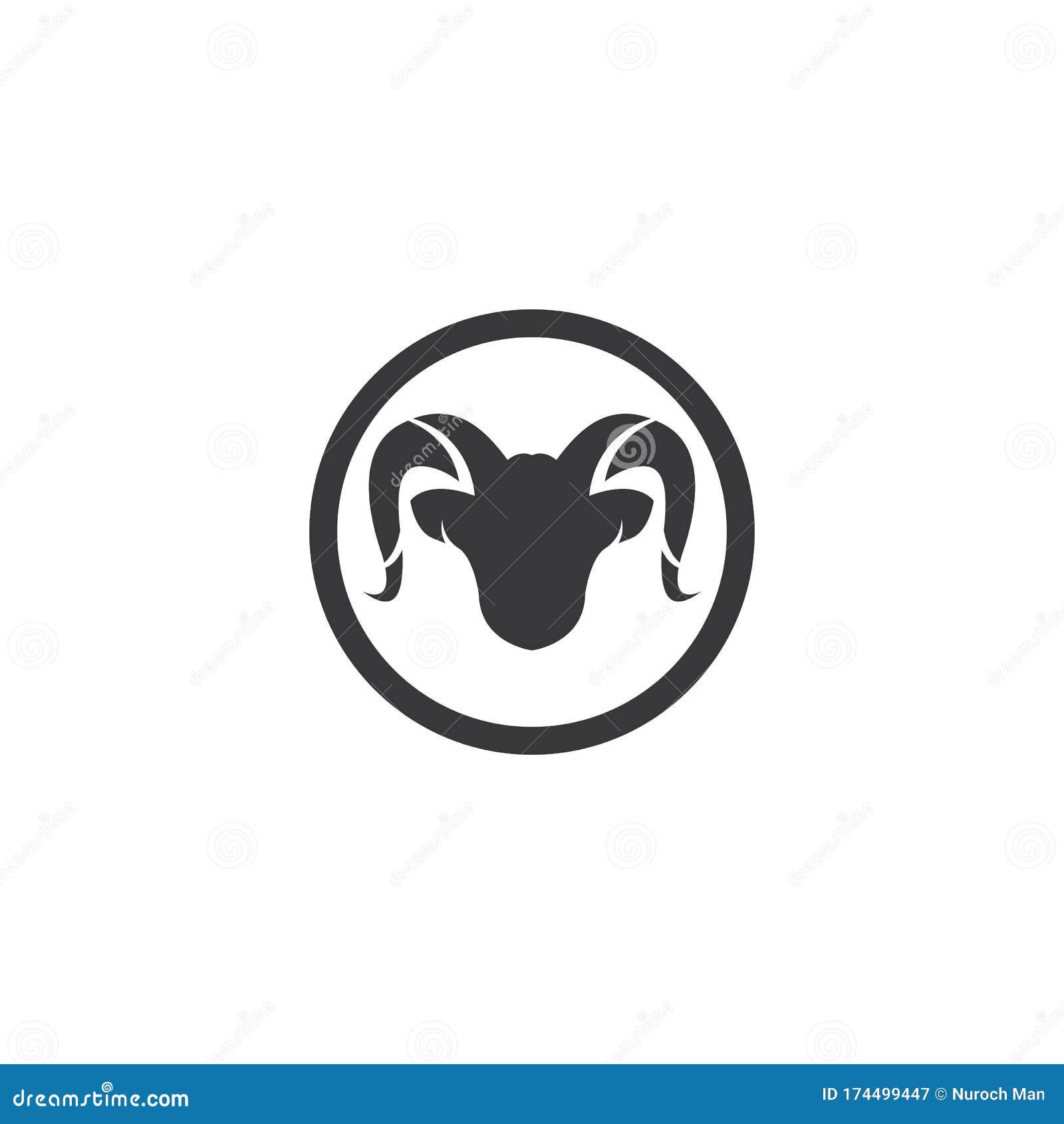 Ram Horns Vector Logo Icons Template. Stock Vector - Illustration of ...