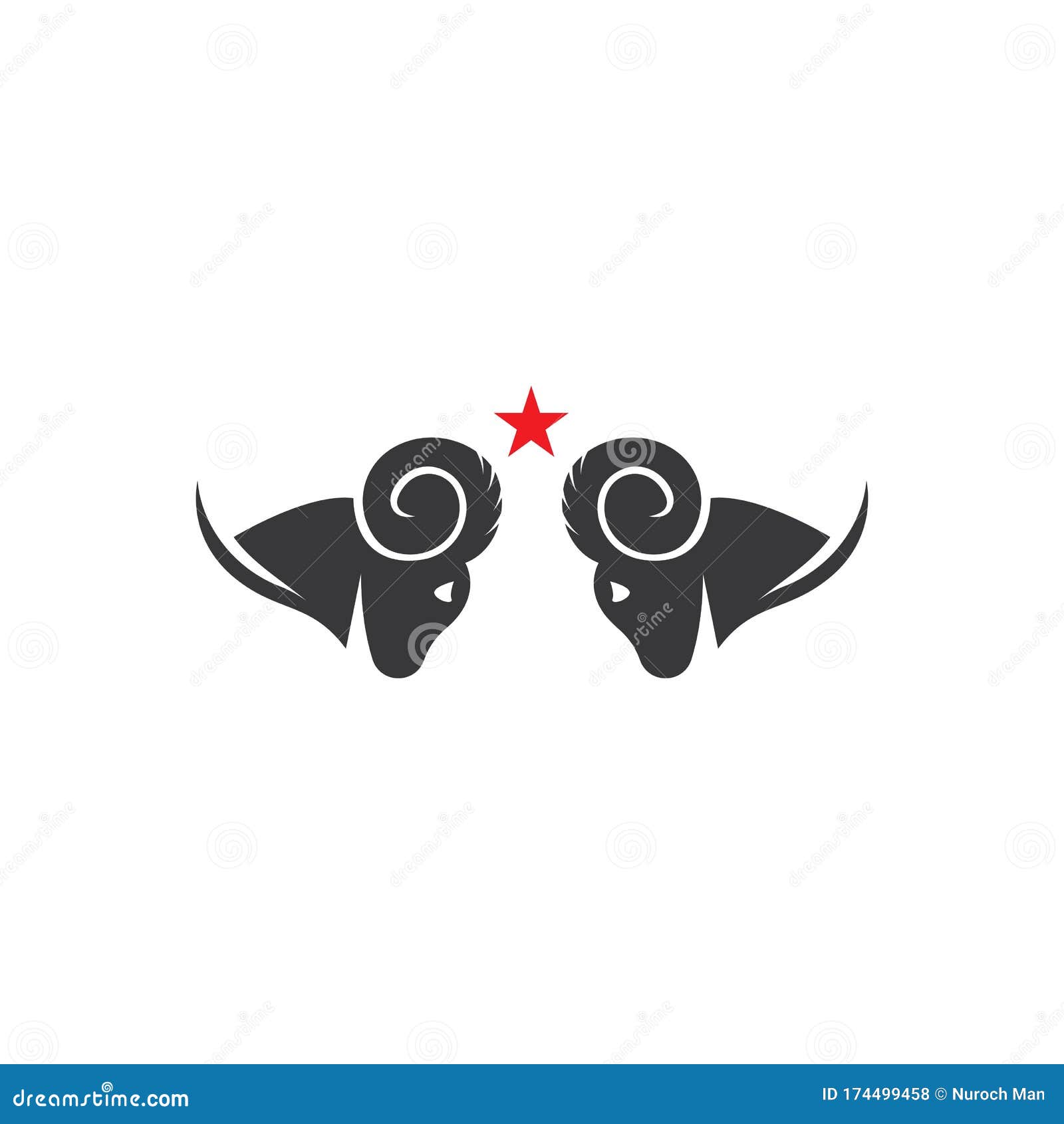 Ram Horns Vector Logo Icons Template. Stock Vector - Illustration of ...