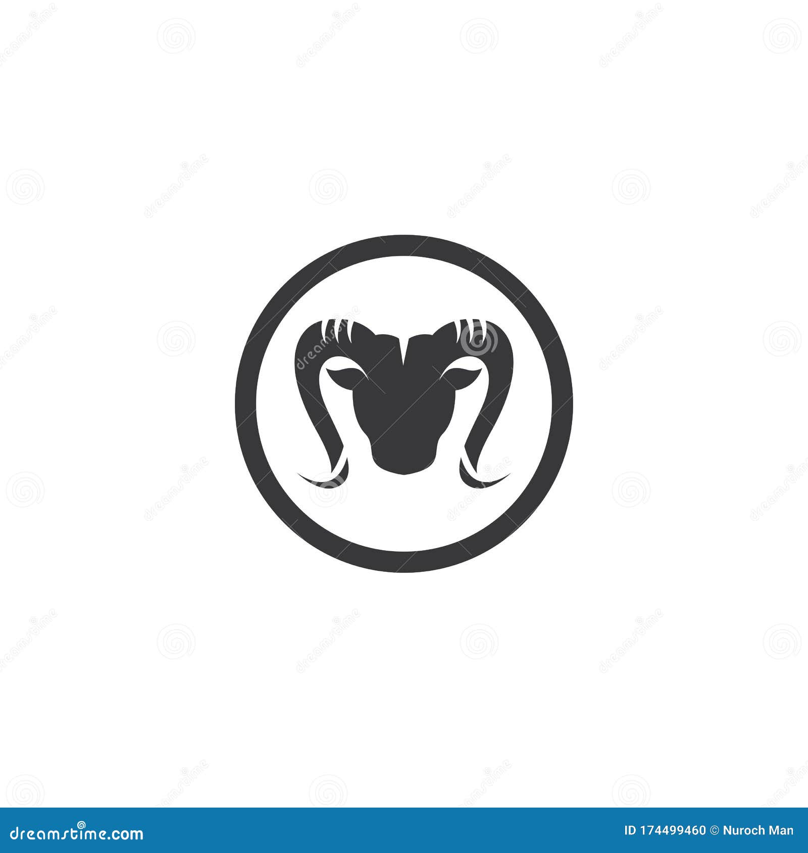 Ram Horns Vector Logo Icons Template. Stock Vector - Illustration of ...