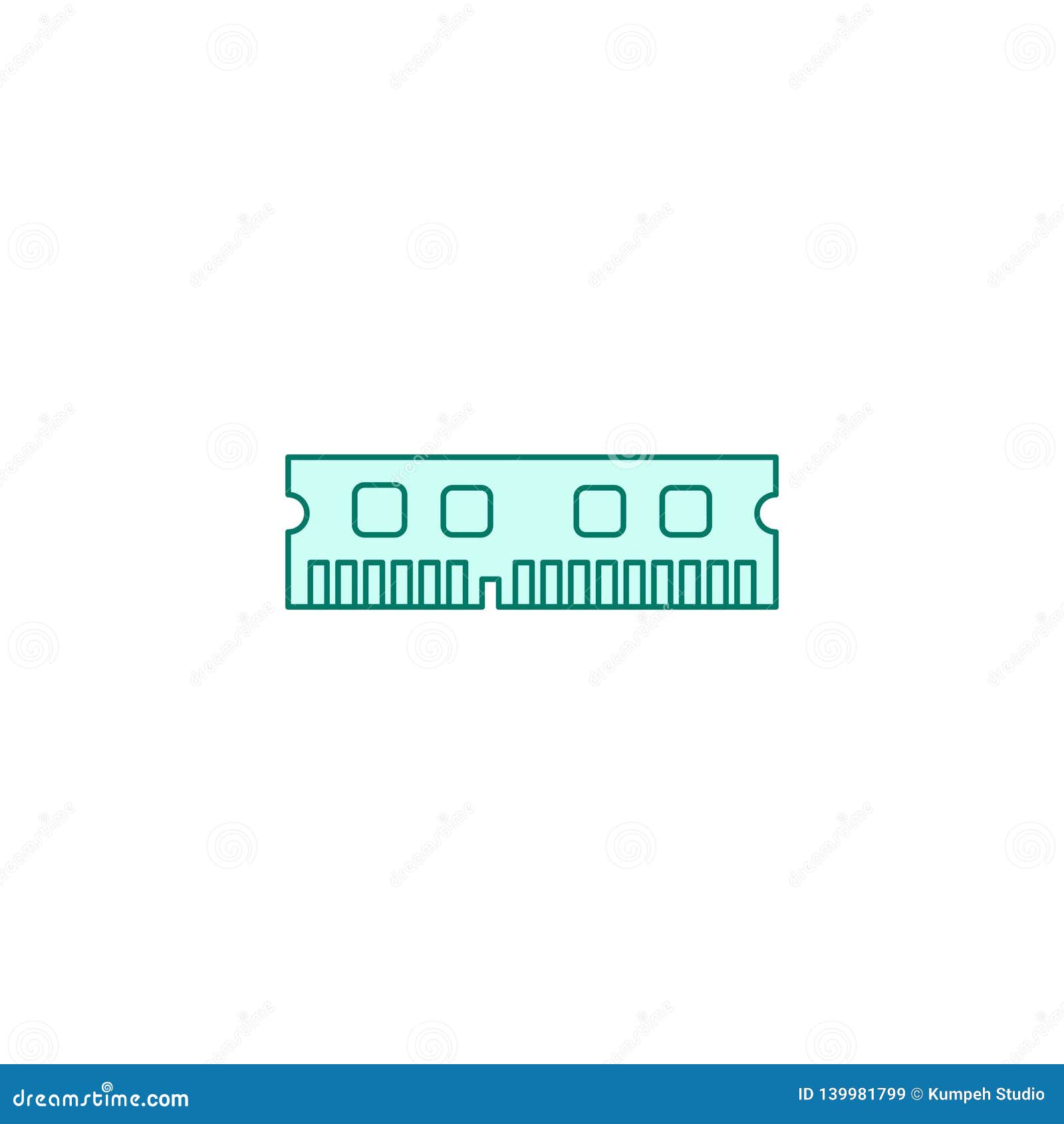 RAM Icon Filled Outline or Line Style Vector Illustration Stock Vector ...