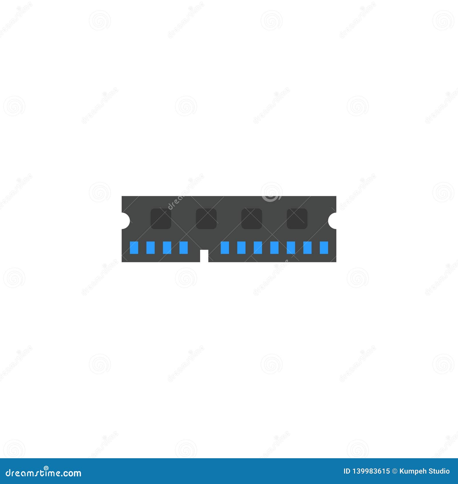 RAM Icon Flat Cartoon Style Vector Illustration Stock Vector ...