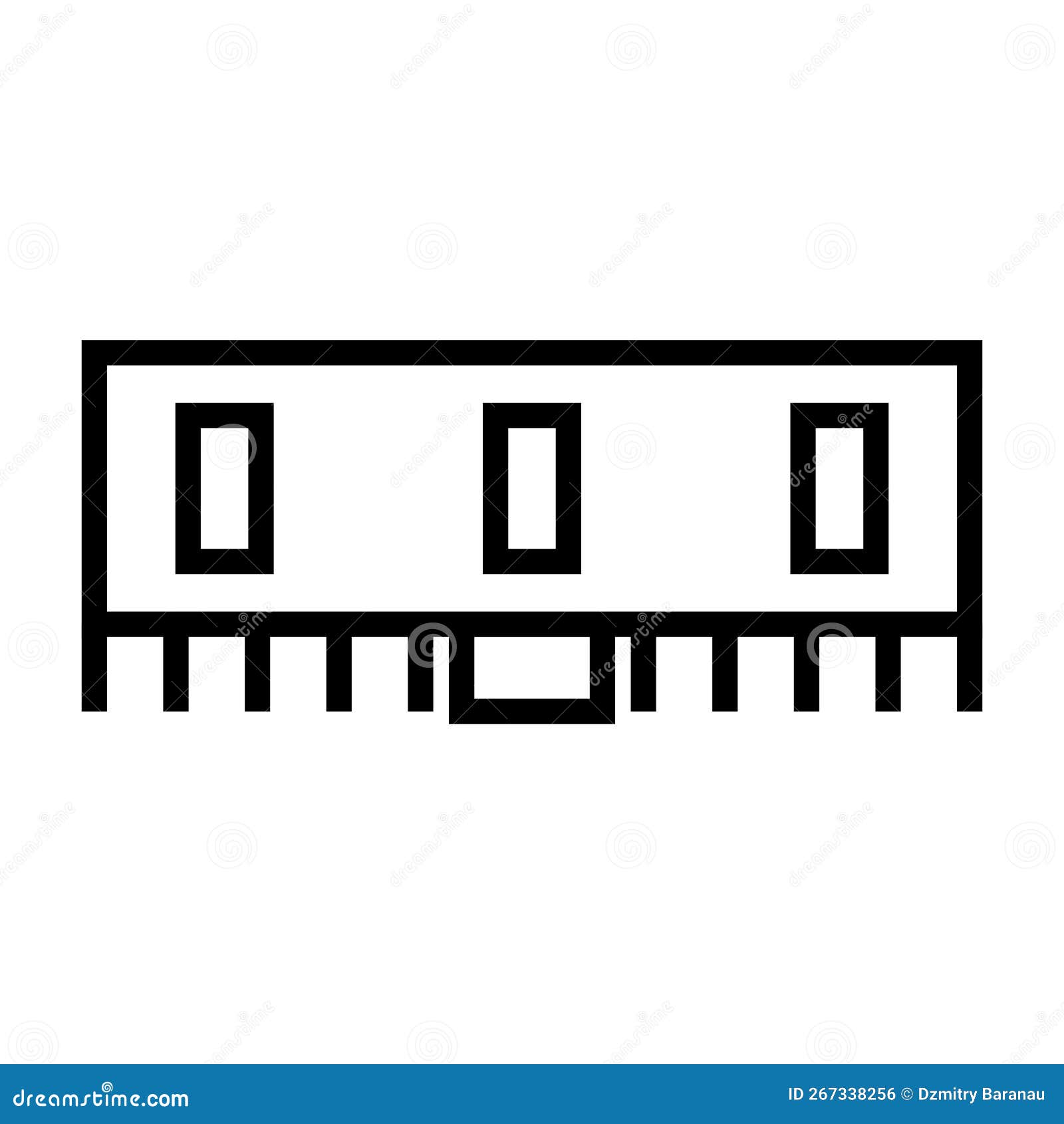 RAM Icon Line Isolated on White Background. Black Flat Thin Icon on ...