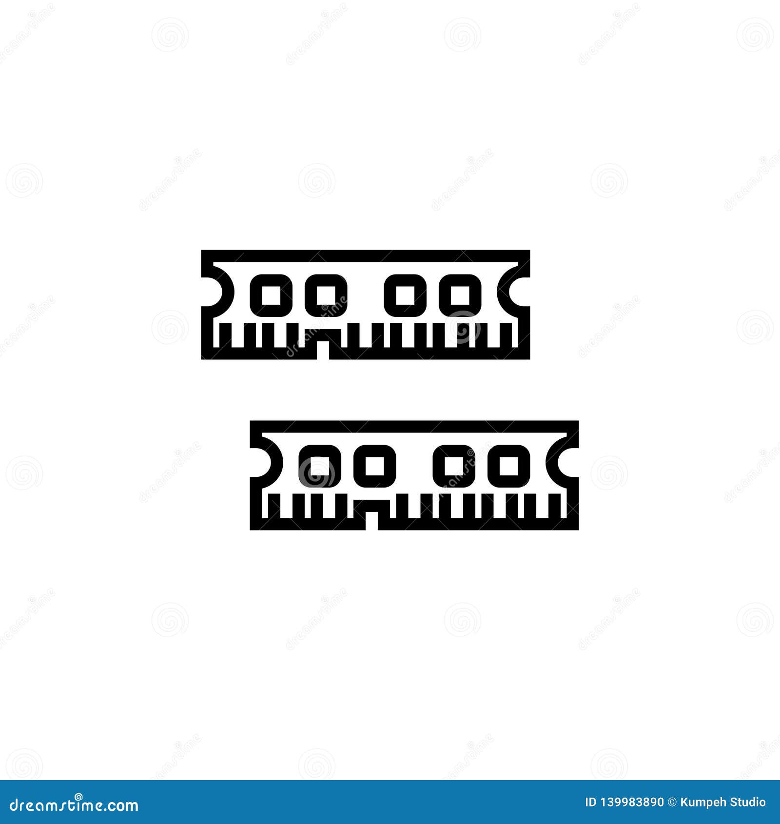 RAM Icon Outline or Line Style Vector Illustration Stock Vector ...