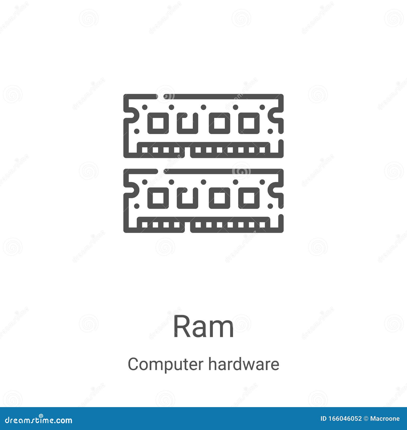 Ram Icon Vector from Computer Hardware Collection. Thin Line Ram ...