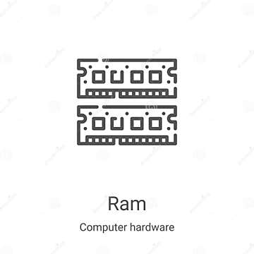 Ram Icon Vector from Computer Hardware Collection. Thin Line Ram ...