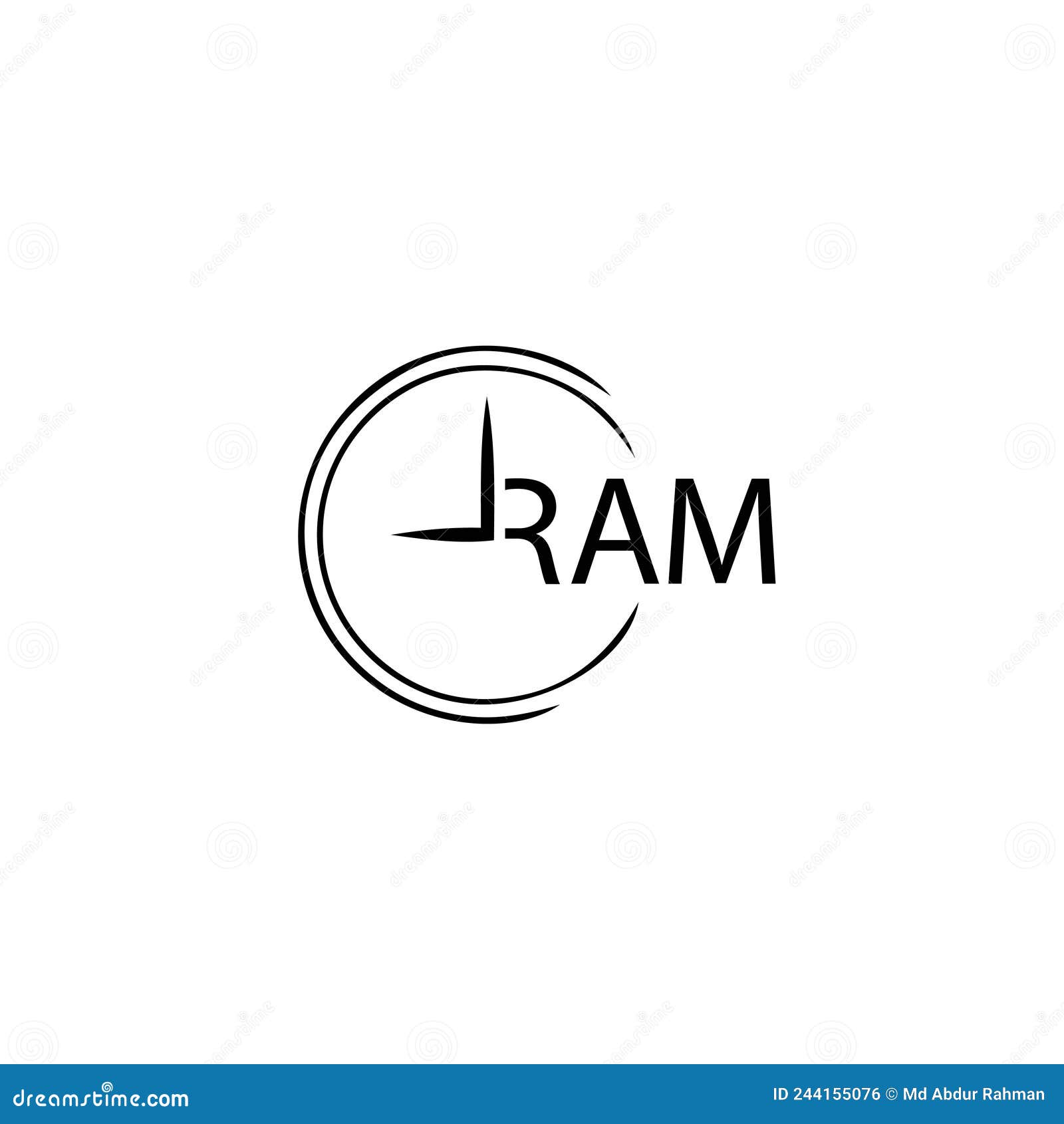 RAM Letter Logo Design on White Background. RAM Creative Initials ...