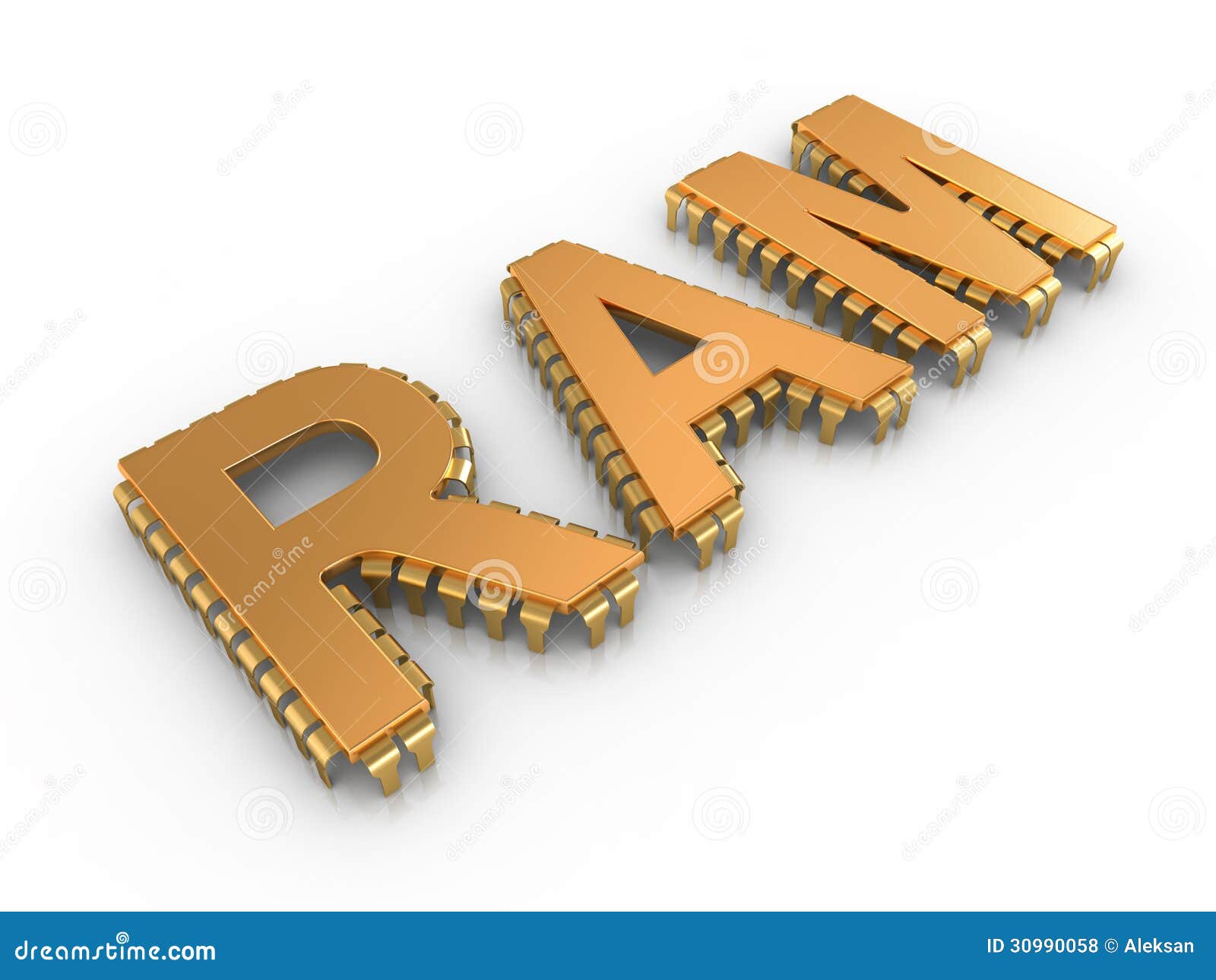 RAM Letters Like Computer Chips Stock Illustration - Illustration of ...
