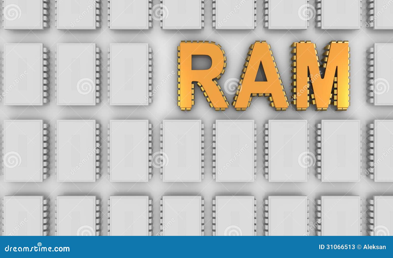 RAM Letters Like Computer Chips Stock Illustration - Illustration of ...