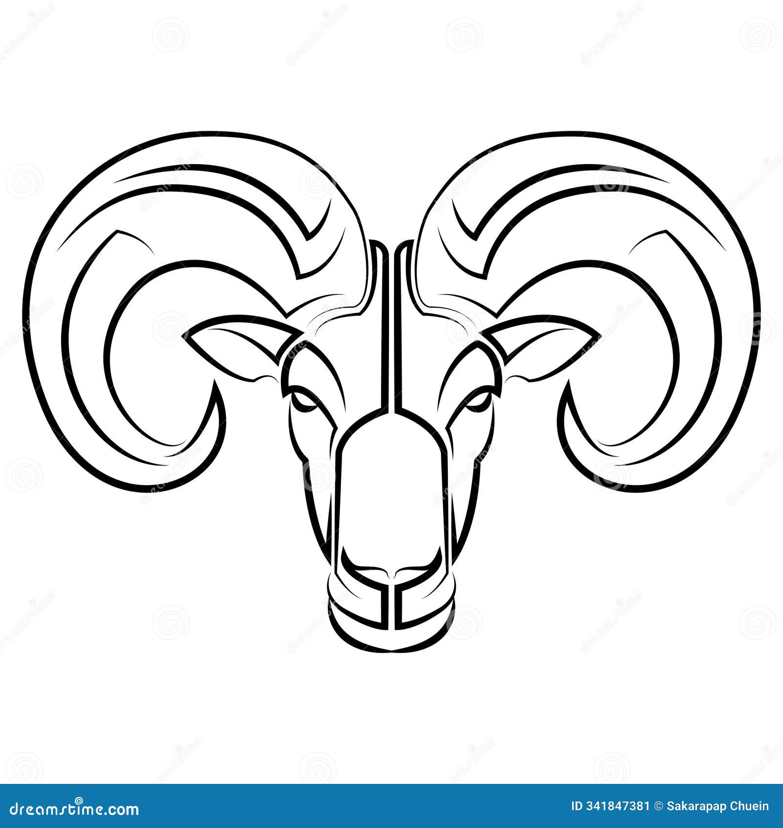 Ram line art 1 stock illustration. Illustration of logo - 341847381