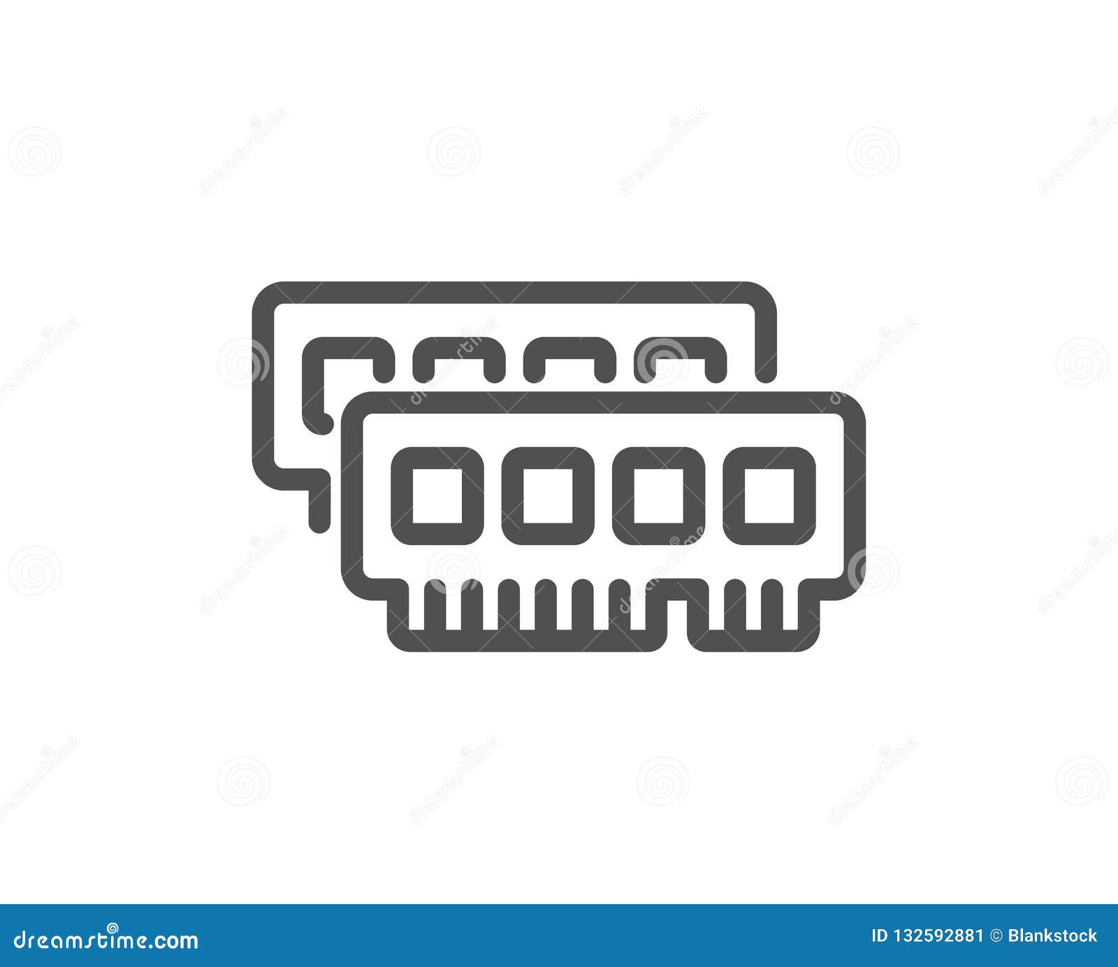 Ram Line Icon. Computer Random-access Memory Component Sign. Vector Stock Vector - Illustration ...