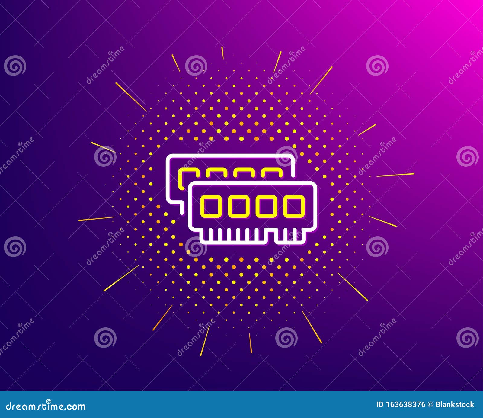 Ram Line Icon. Computer Random-access Memory Component Sign. Vector Stock Vector - Illustration ...