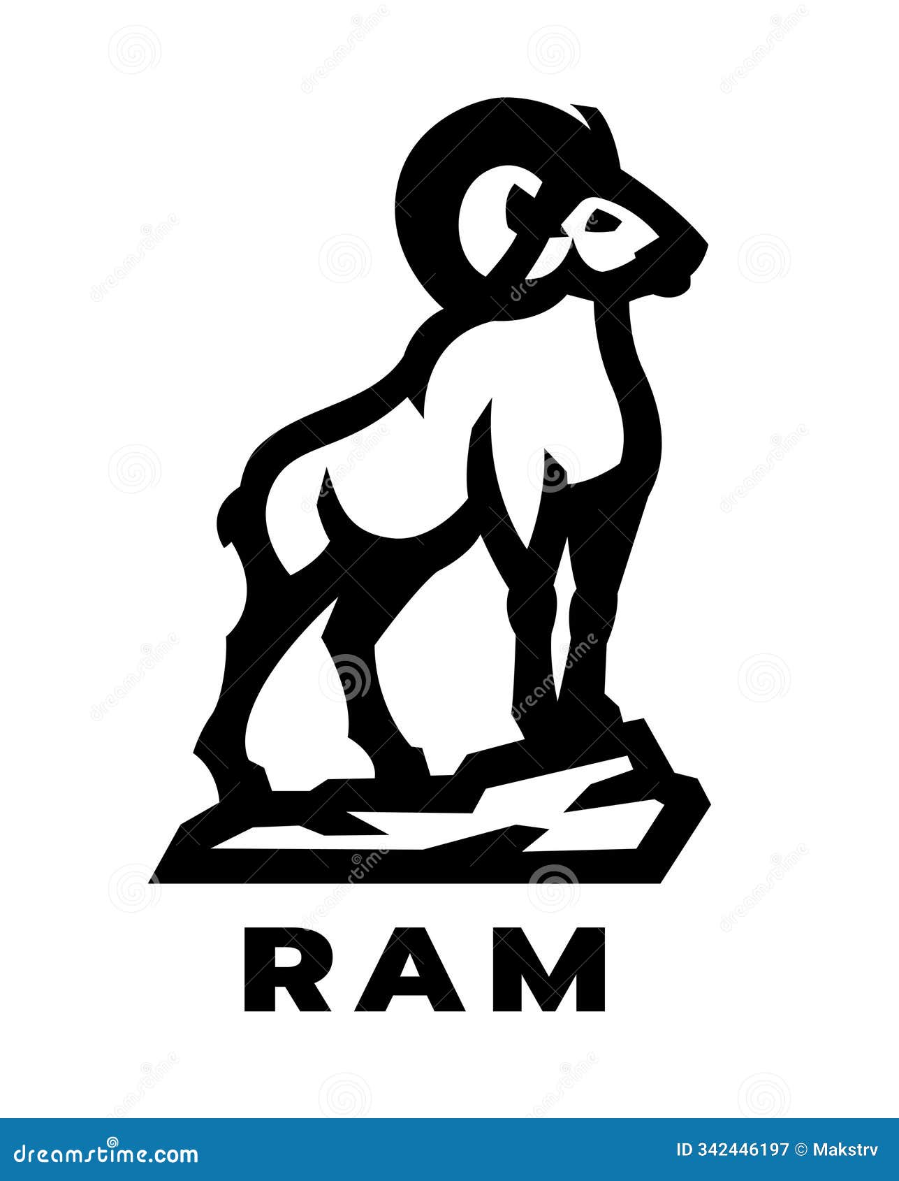 Ram logo, symbol. stock illustration. Illustration of goat - 342446197