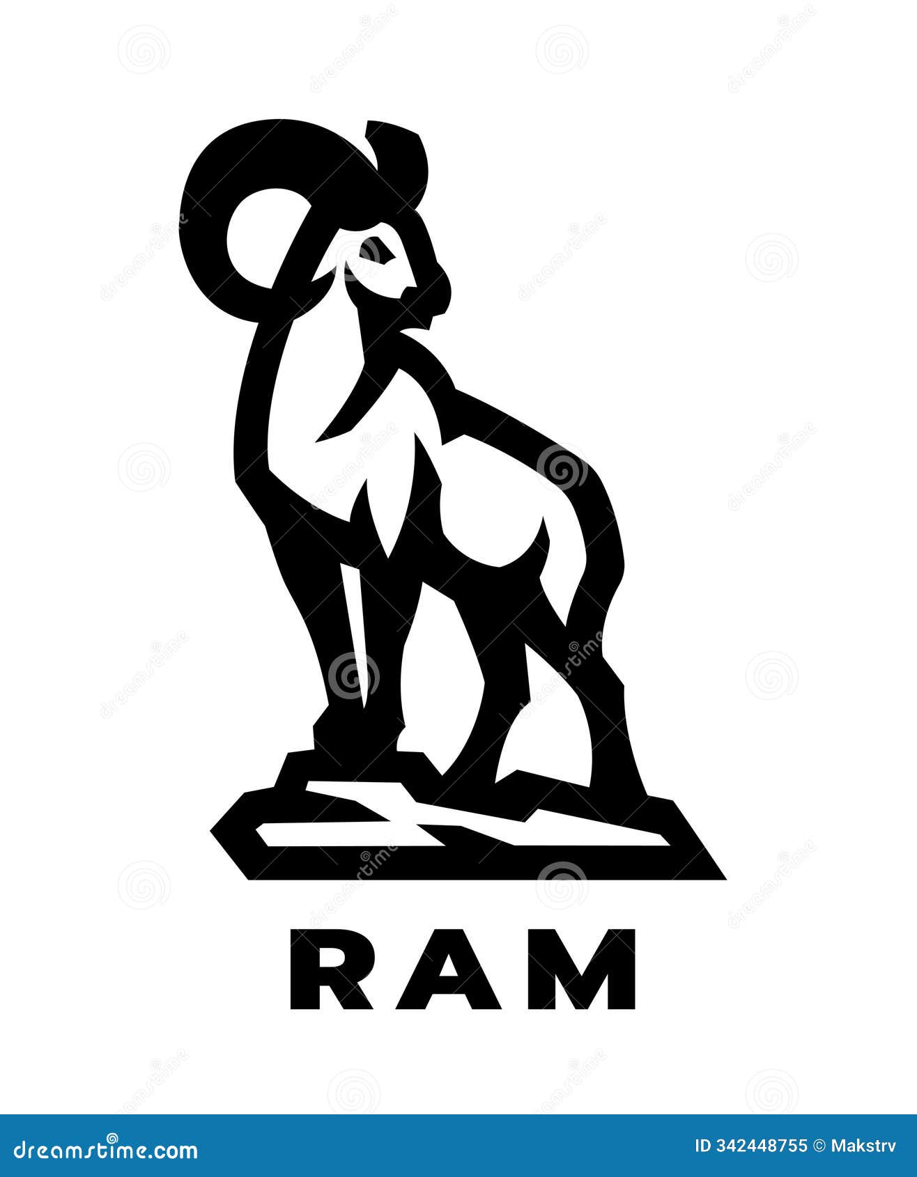 Ram logo, symbol. stock illustration. Illustration of white - 342448755