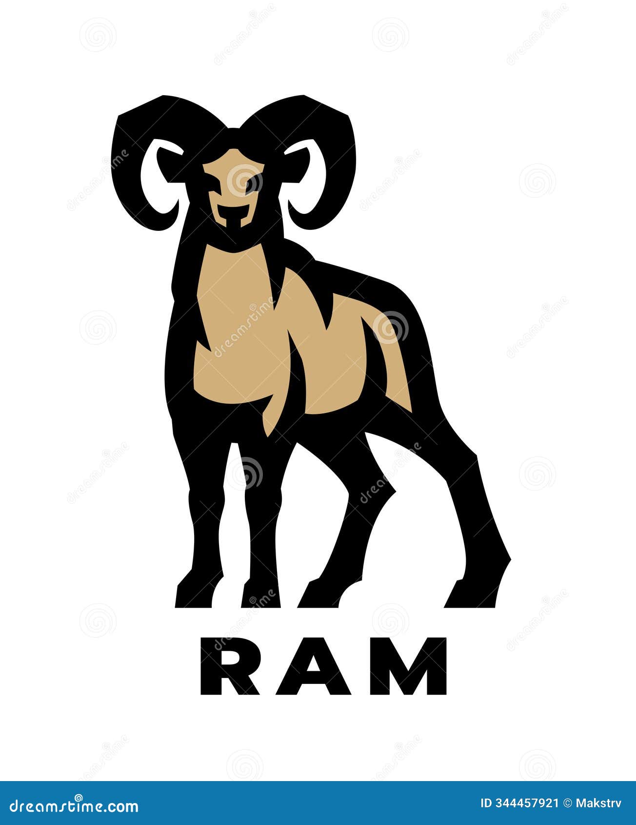 Ram logo, symbol. stock illustration. Illustration of black - 344457921
